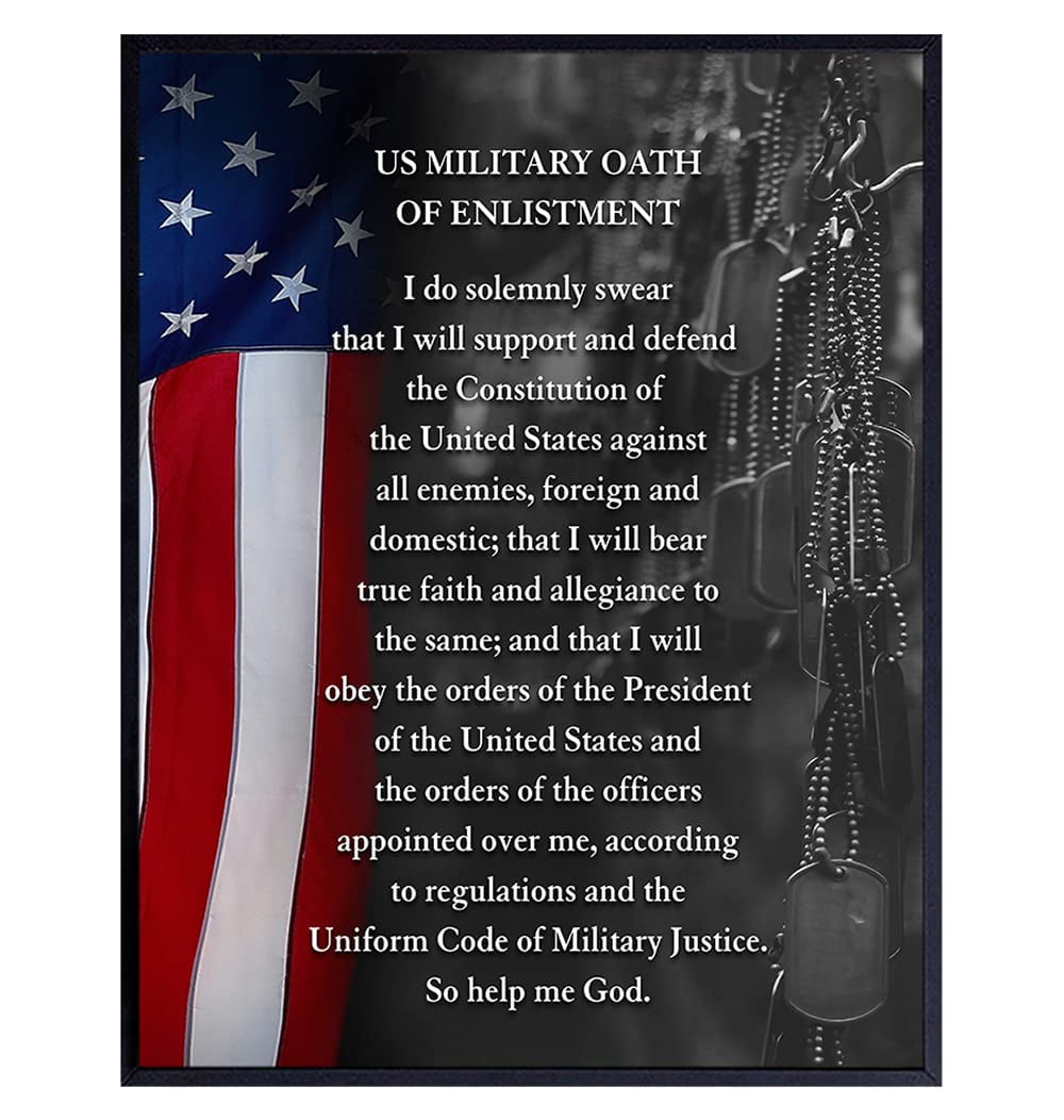 Wnnyof American Flag - Military Oath of Enlistment - Patriotic 8" x 12" Gift - Walmart.com