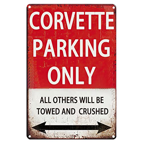 Wnnyof Corvette Signs Garage Metal Sign Garage Signs For Men Vintage l ...