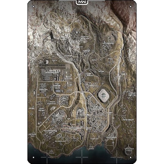 Wnnyof Map/Cod Warzone Poster 8 x 12 Inch Funny Metal Tin Sign Game ...