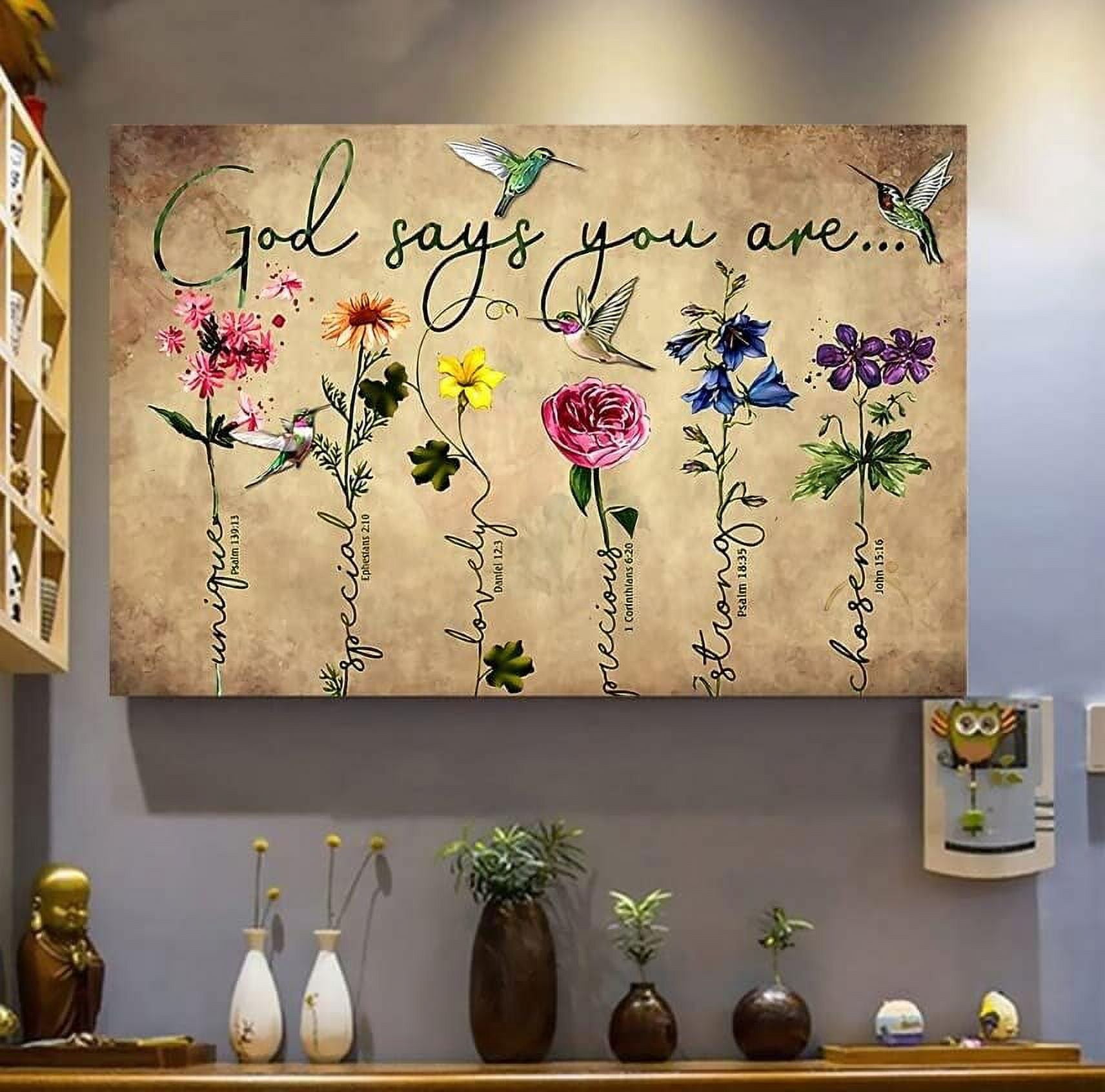 Wnnyof Retro Metal Tin Sign 8 X 12 Inches God Says You are Flower Chris ...