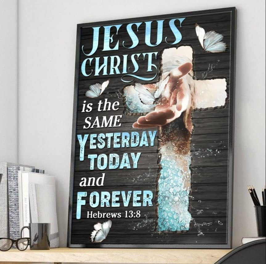 Wnnyof Retro Metal Tin Sign 8 X 12 Inches Jesus Christ is The Same ...