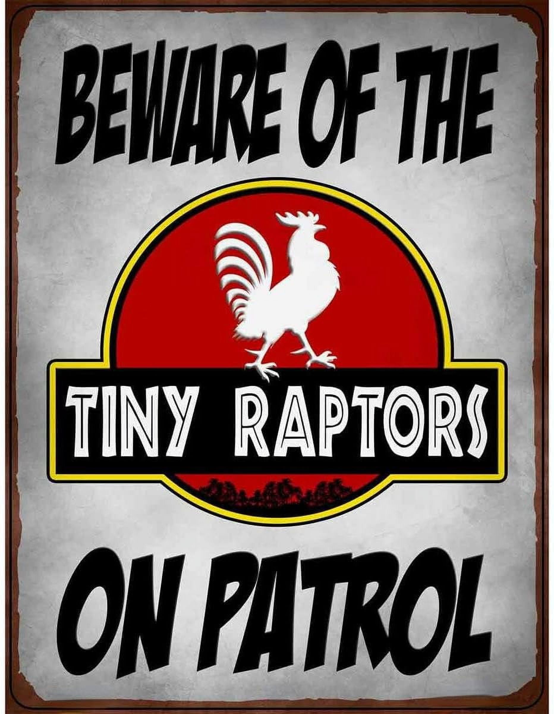 Wnnyof Retro Metal Tin Sign 8 X 12 Inches Rooster Warning Beware Tiny ...