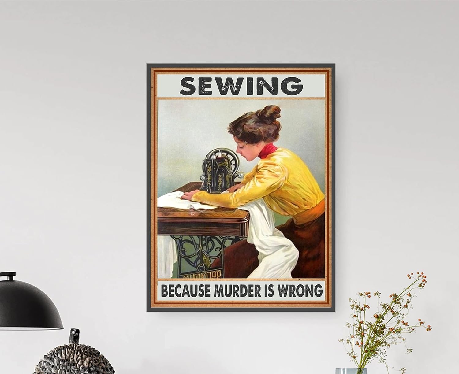 Wnnyof Retro Metal Tin Sign 8 X 12 Inches Sewing Because Murder is ...