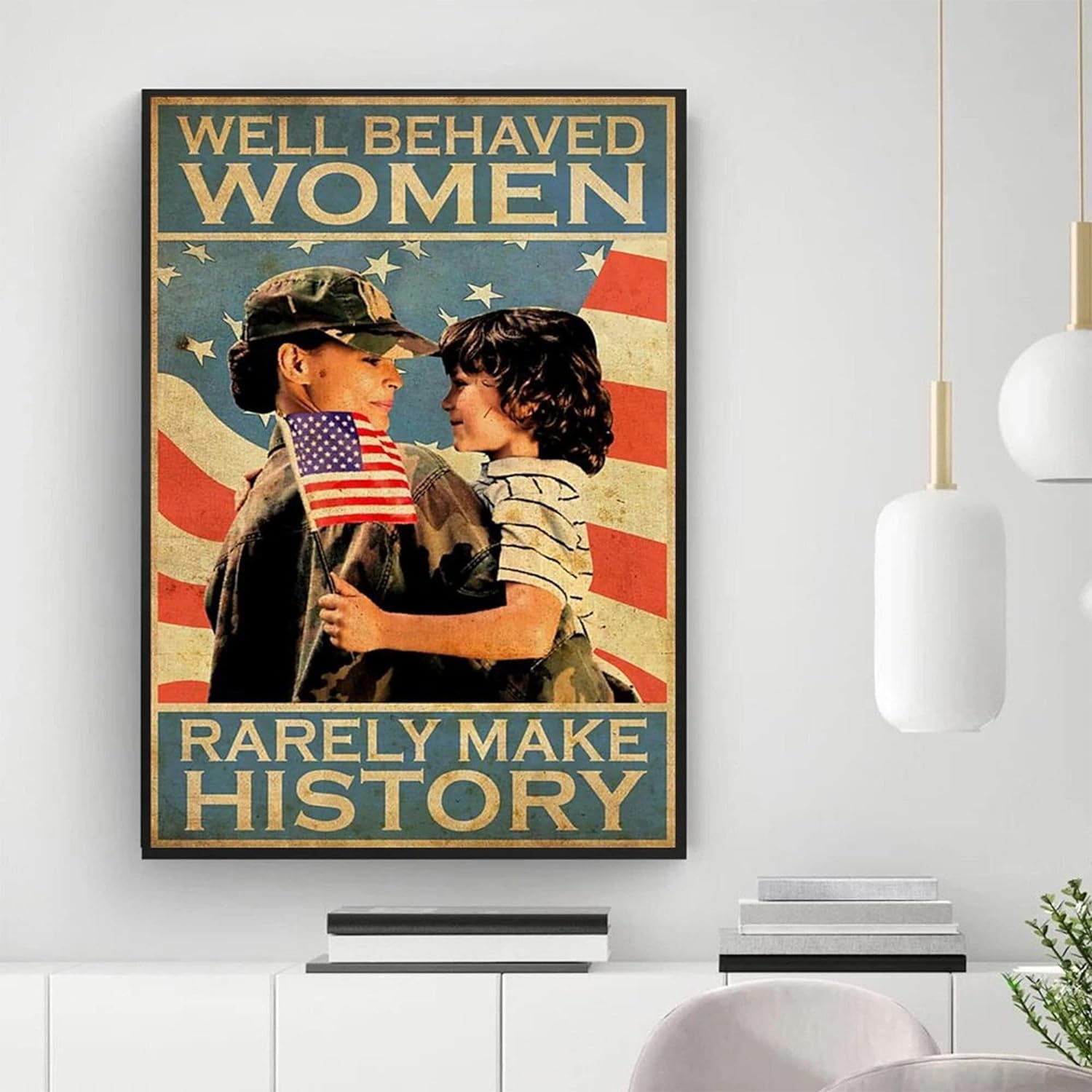 Wnnyof Retro Metal Tin Sign 8 X 12 Inches Veteran Mom Well Behaved ...