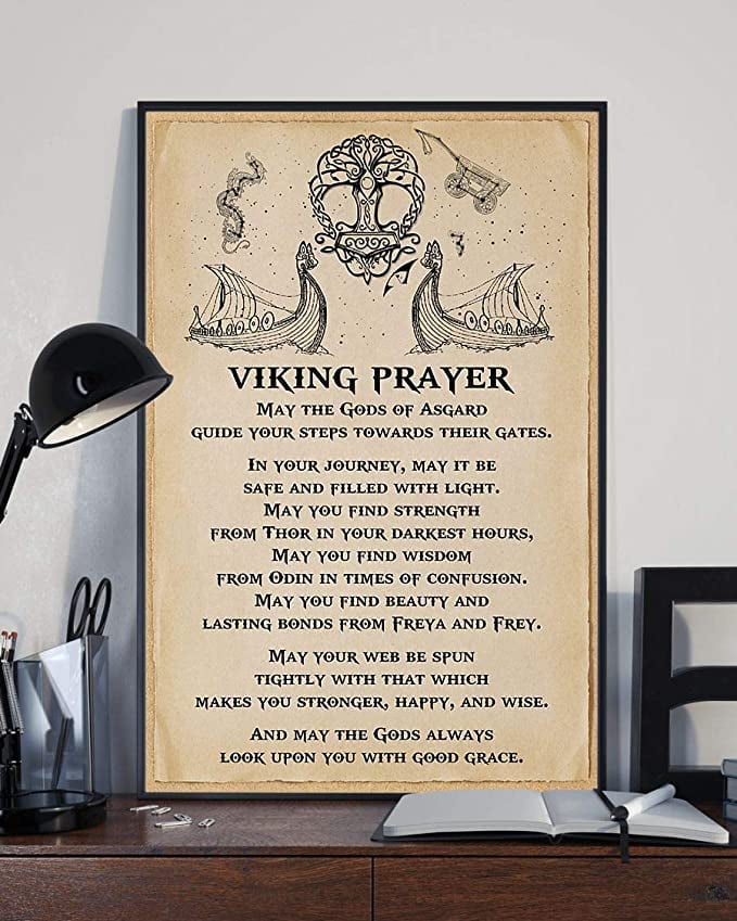 Wnnyof Viking Prayer Metal Signs Vintage l Viking Tin s Bar 8x12 Inch ...