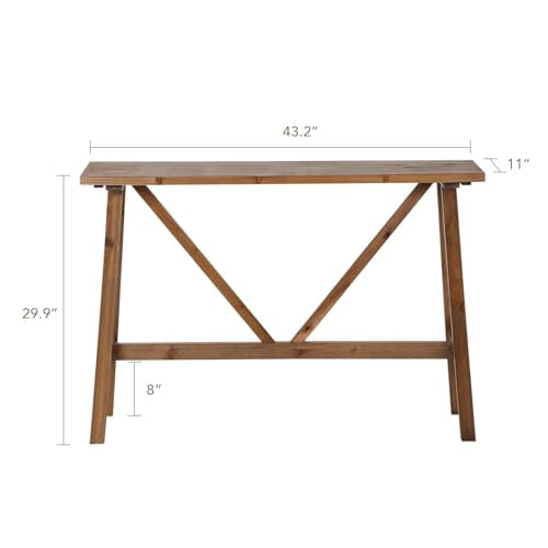 Wnutrees 43" Farmhouse Solid Wood Console Tables, Rustic Hallway Table, Solid Firwood Sofa Table ...