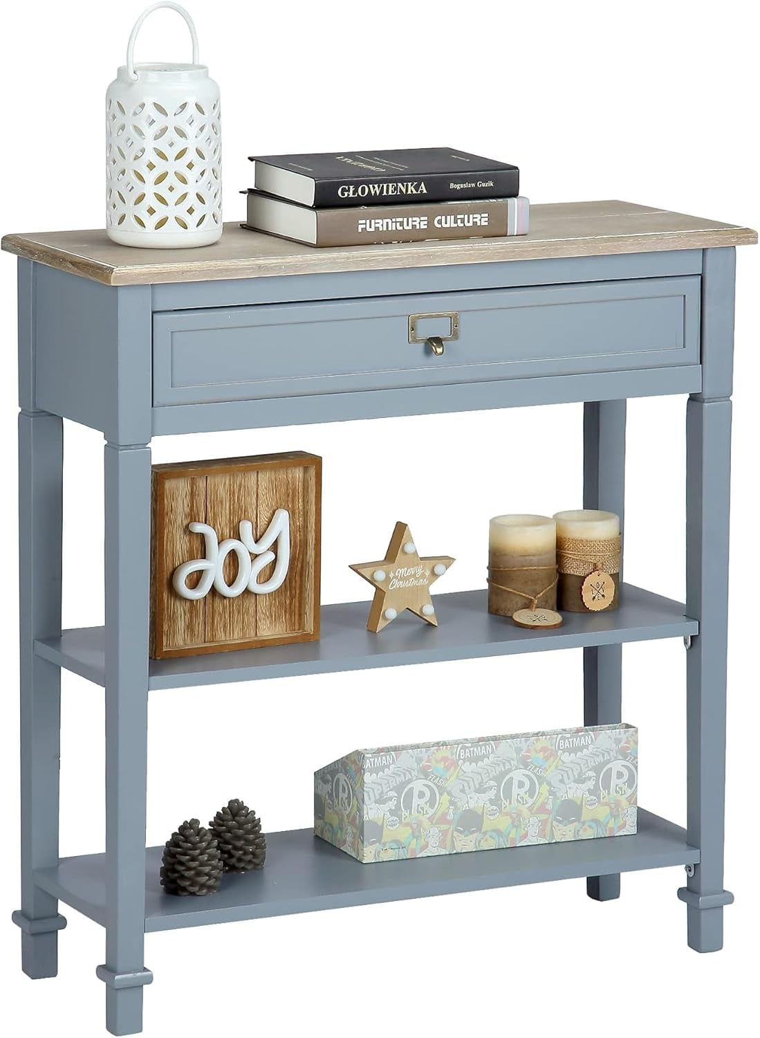 Wnutrees Multi-functional Console Desk, Grey, 30 in x 10.6 in x 31.5 in ...