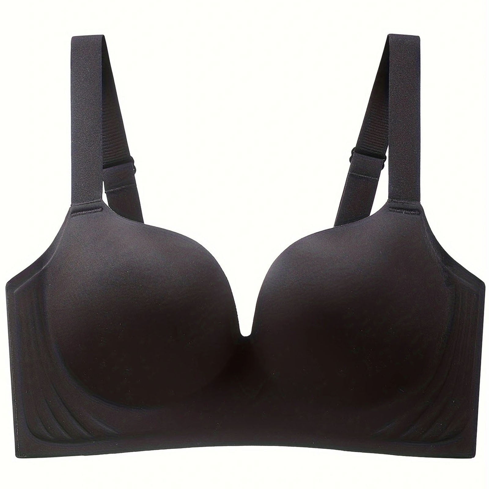 Wo-Fusoul Women's Plus Size Daily Bra, Simple Back-Closure Wireless ...