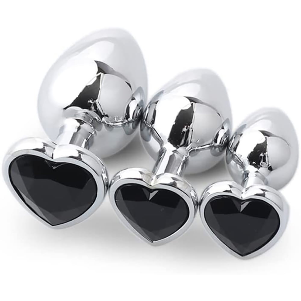 Wo Woltis Butt Plugs 3pcs Anal Toys Expanding Plug Toys Heart Shape Stainless Steel Anales