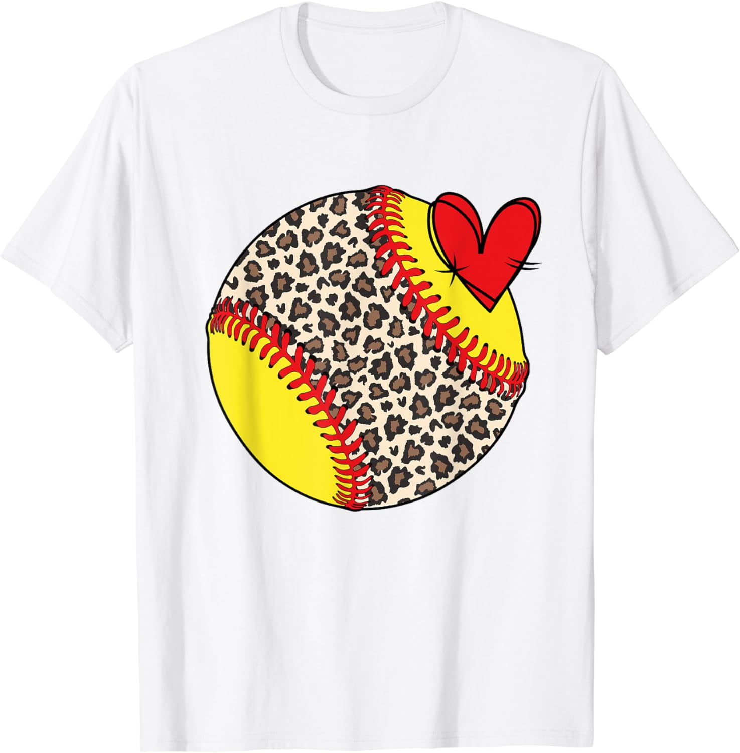 Wo1 Cute Leopard Softball Players For Mom Sister T-Shirt - Walmart.com