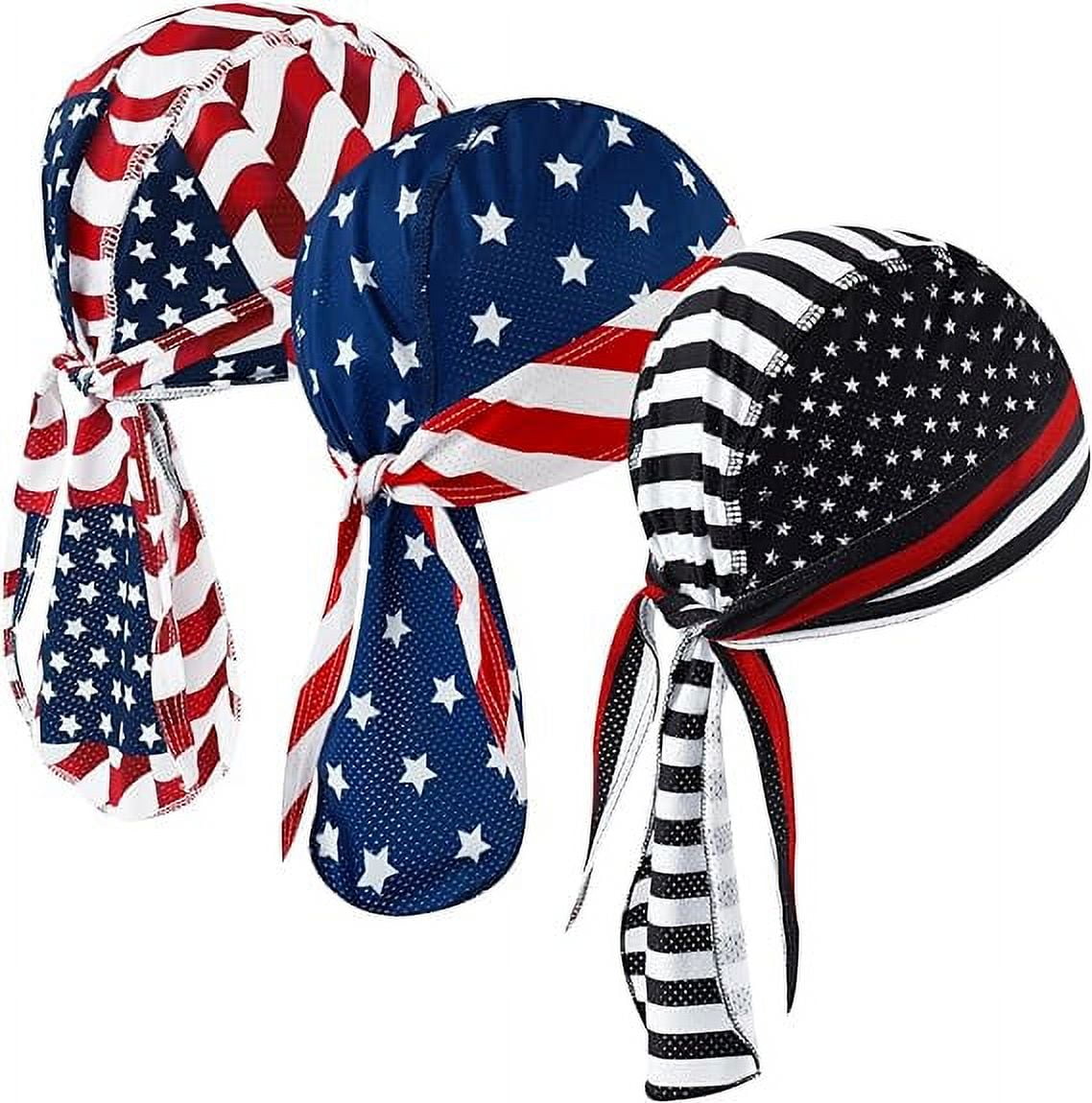 WoWstyle 3 Pcs Do Rags for Men Skull Cap Bandana Hat Breathable Helmet ...