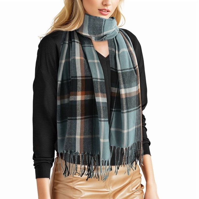WoWstyle Winter Womens Scarf Classic Big Coloured Checked Soft Thick ...