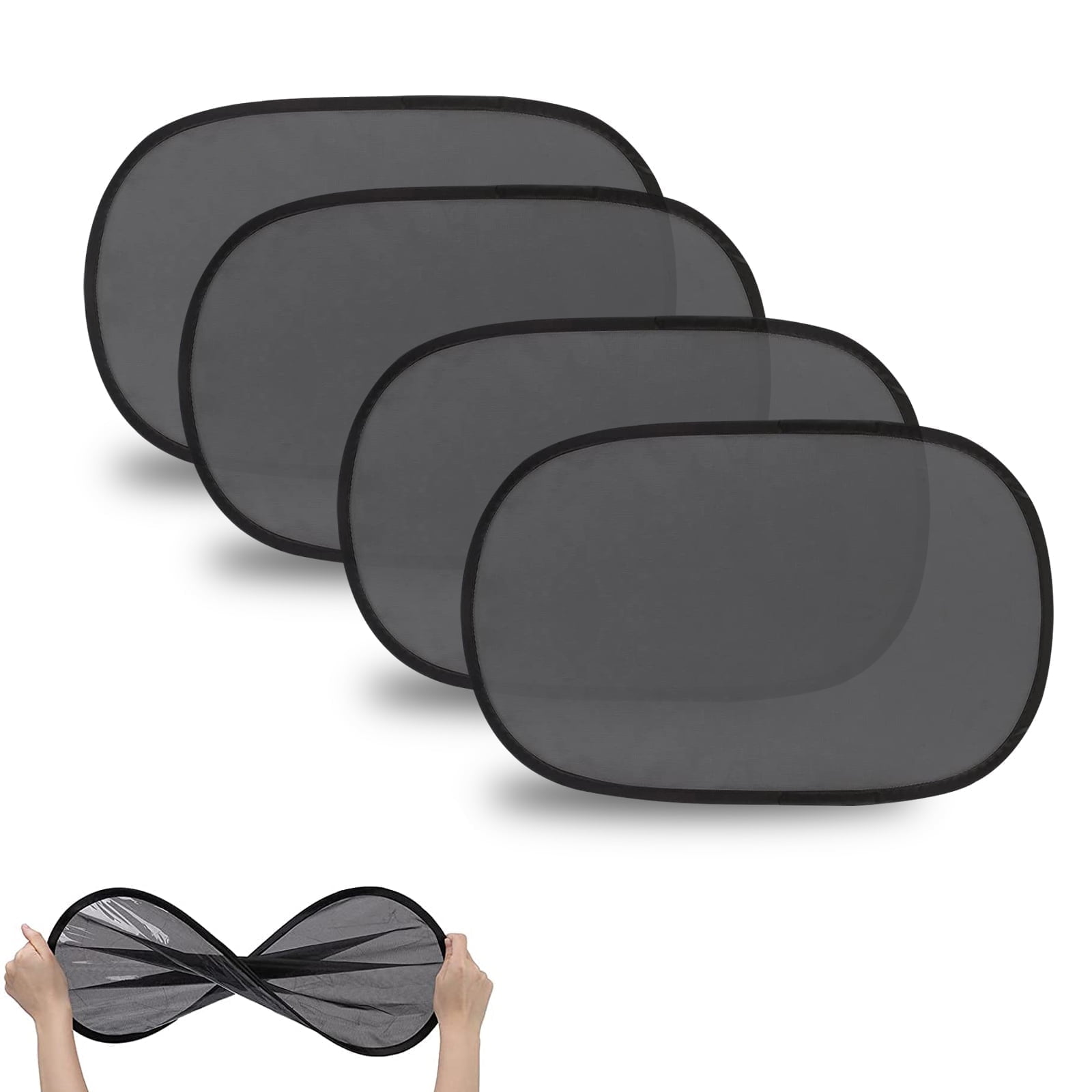 Woaeety Car Window Shade (4X Transparent Sunshades) -20" x 12", Blocks ...