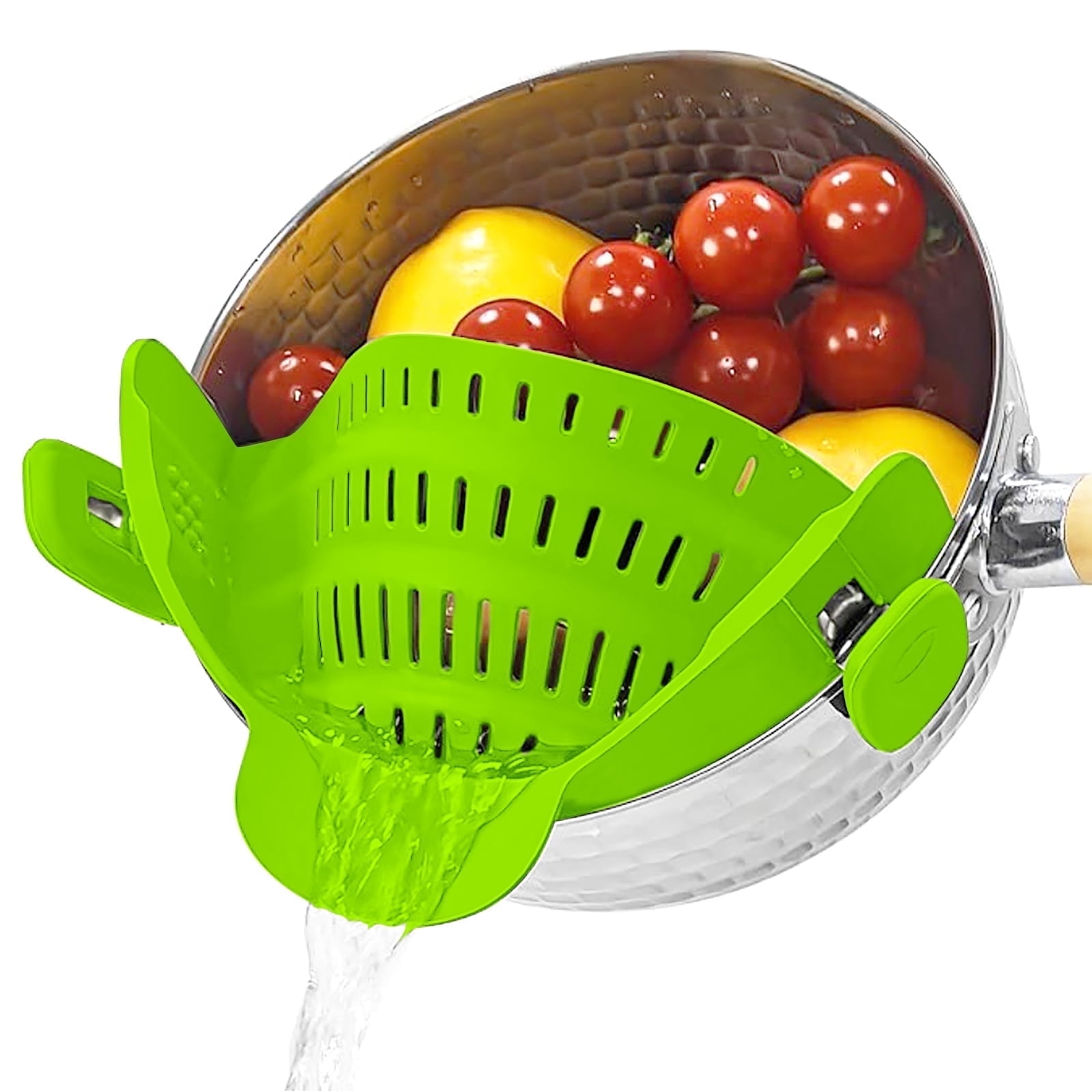 Woaeety Clip On Strainer Silicone for All Pots and Pans, Pasta Strainer ...
