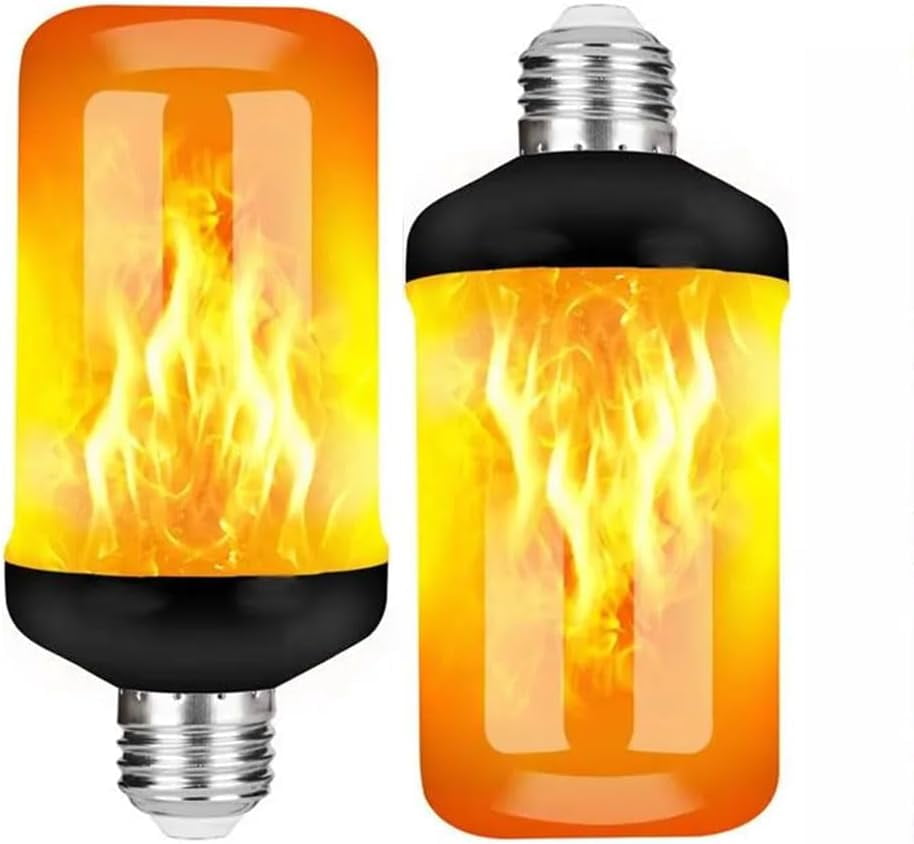 Woaeety Flame Light Bulb, Flickering Light Bulb with 4 Modes Upside ...