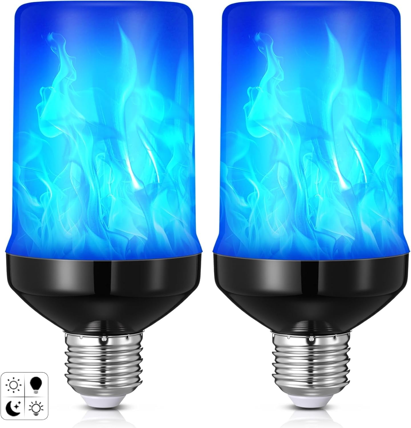 Woaeety Flame Light Bulb, Flickering Light Bulb with 4 Modes Upside ...
