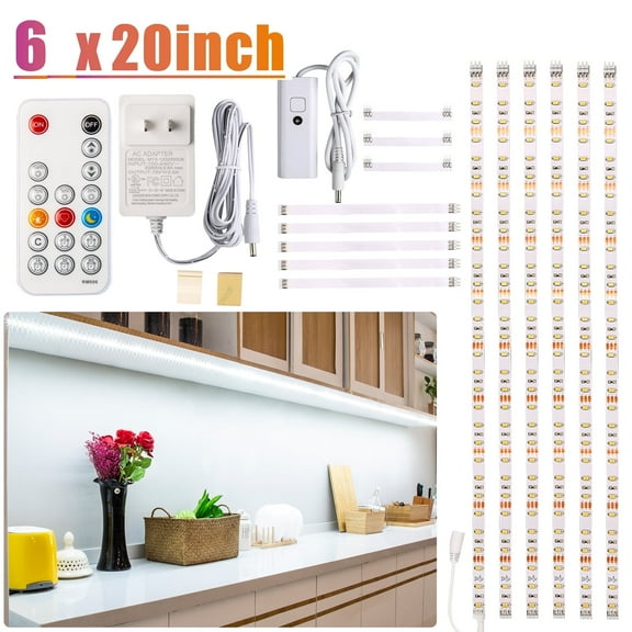 ASIASN-Under Counter Light, Dimmable LED Under Cabinet Lighting, 6 PCS ...