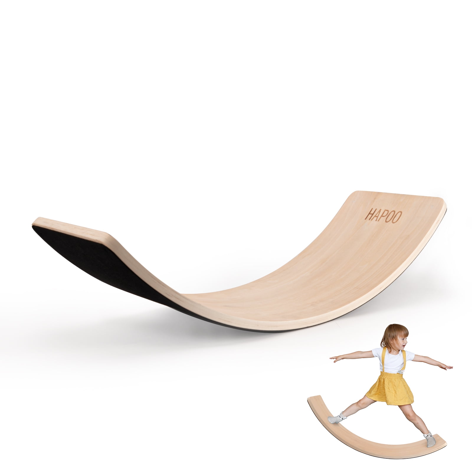 Wobble Balance Board, Wooden Montessori Toy Rocker Board Natural Wood ...