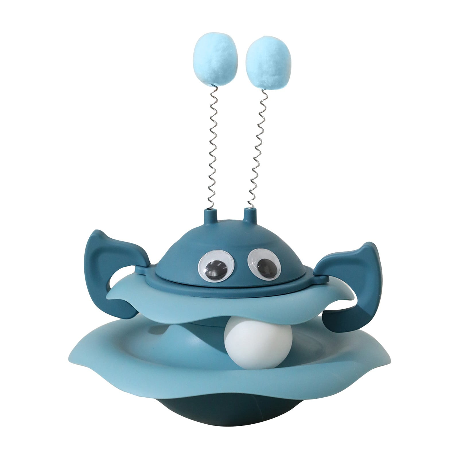 Wobble Cat Toy With Base And Ball - Interactive Blue Design With ...