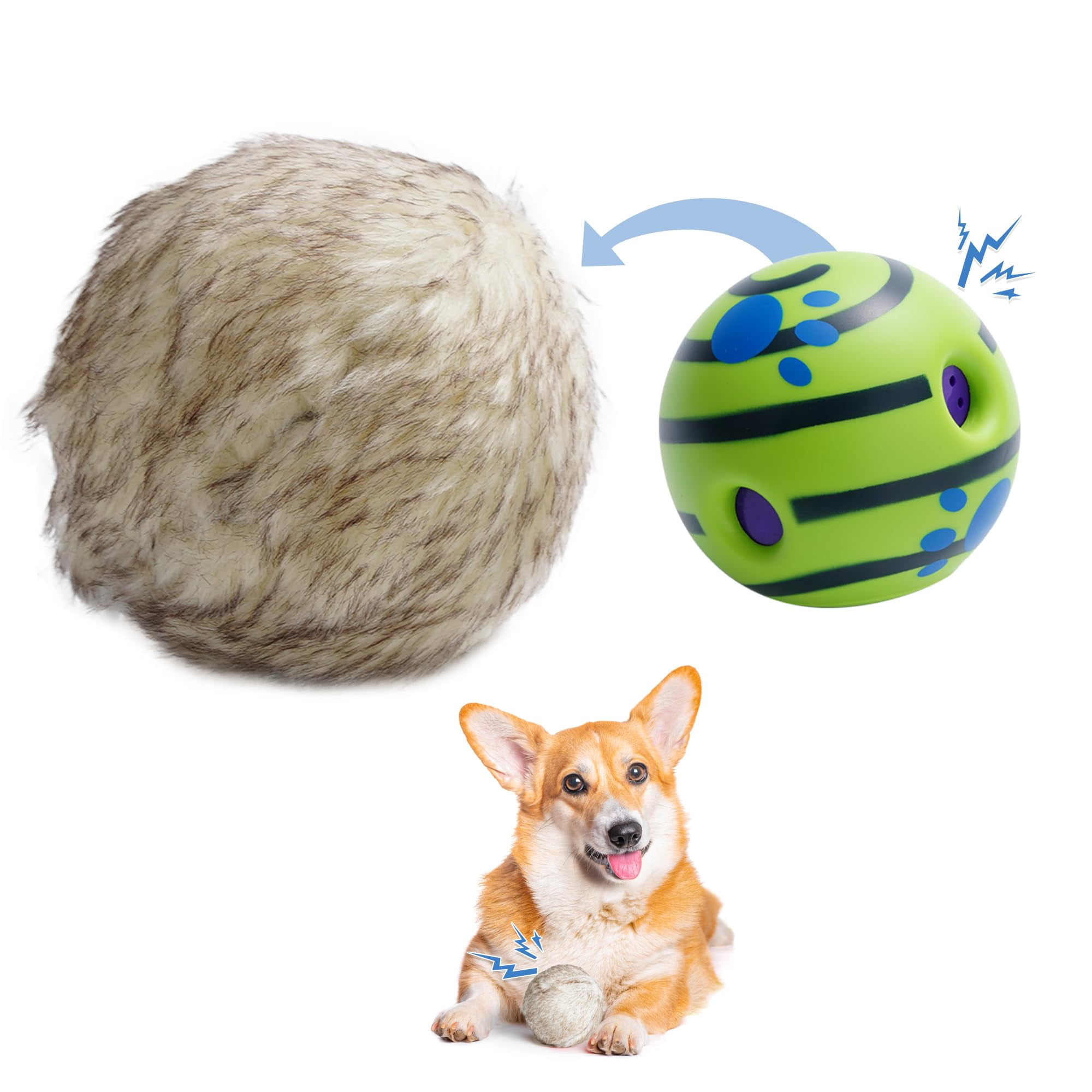 Wobble Giggle Ball For Dogs, Interactive Dog Toys For Boredom, Squeaky ...