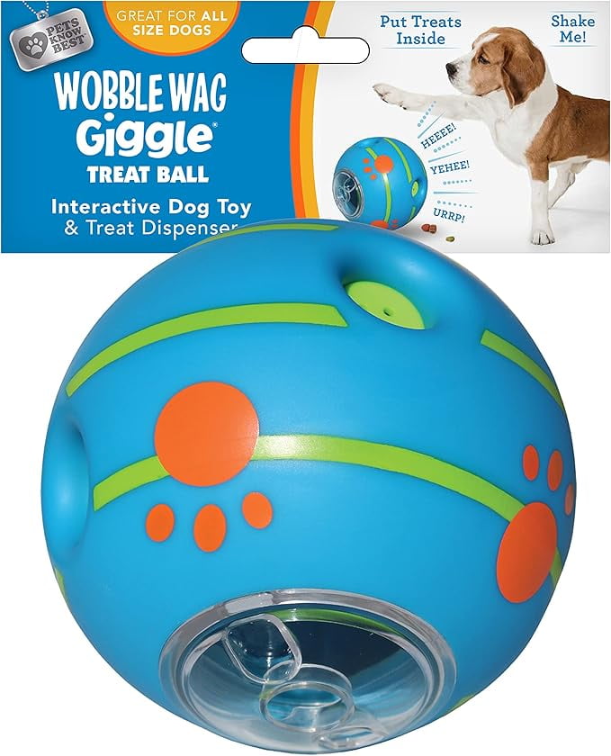 Wobble Wag Giggle Treat Ball- Interactive Dog Toy and Treat Dispenser ...
