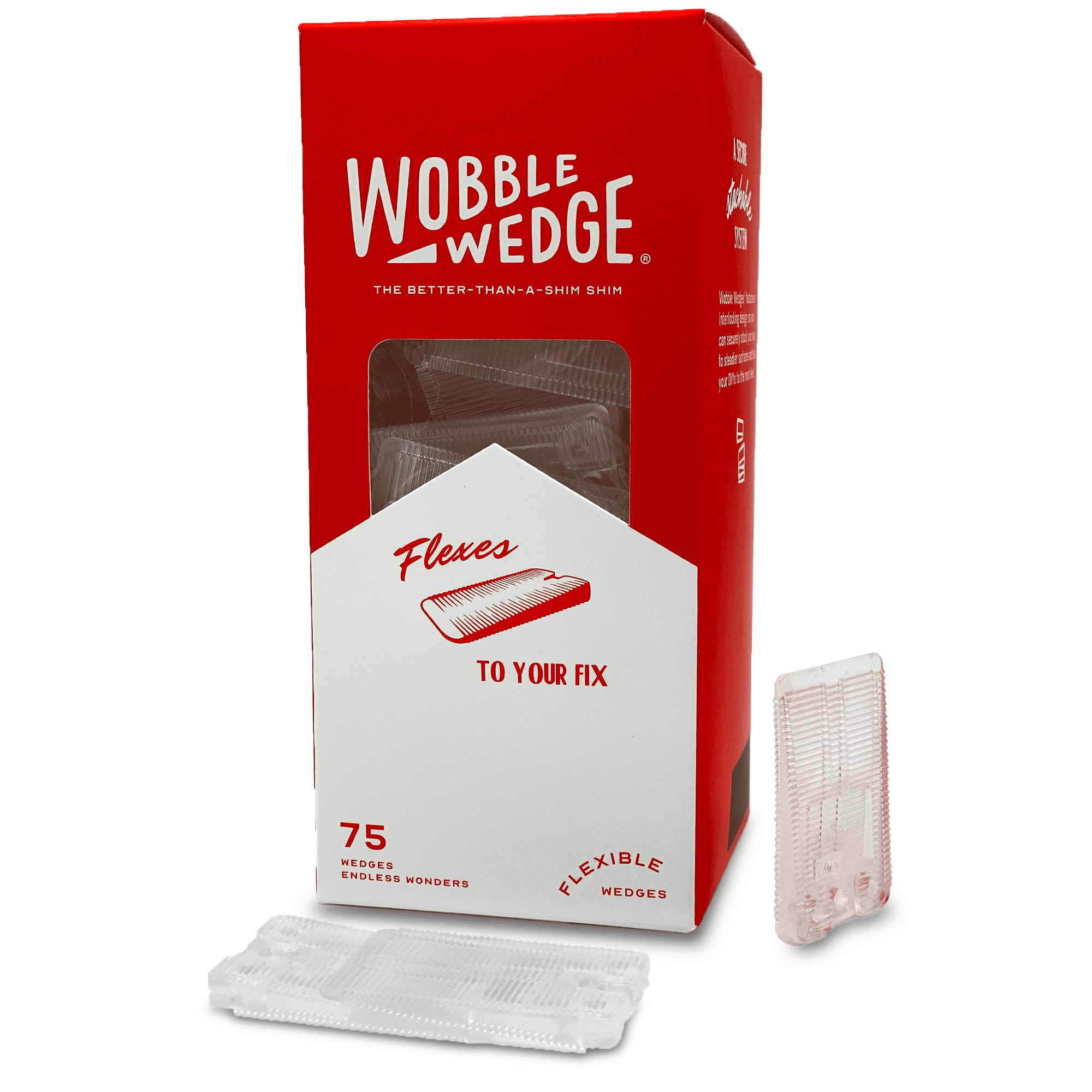 Wobble Wedges Flexible Plastic Shims, 75 Pack - Multi-Purpose Shim ...