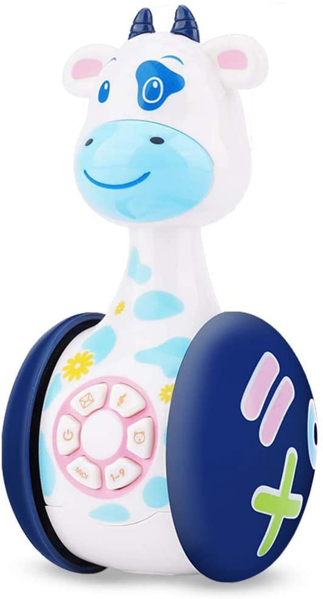 Wobbler Toy Baby Cute Flat Cup Doll Roly-Poly Baby Toy With Rattle LED ...