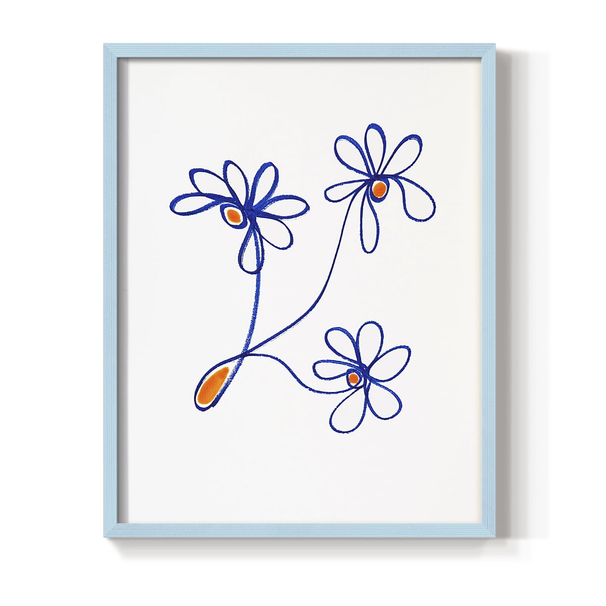 Wobbly Blooms III Framed Print - Solid Wood in Single Picture Frame ...