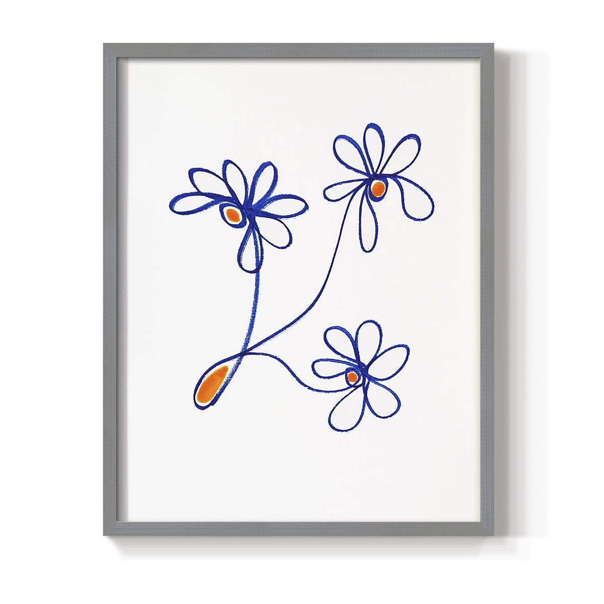 Wobbly Blooms III Framed Print - Solid Wood in Single Picture Frame ...