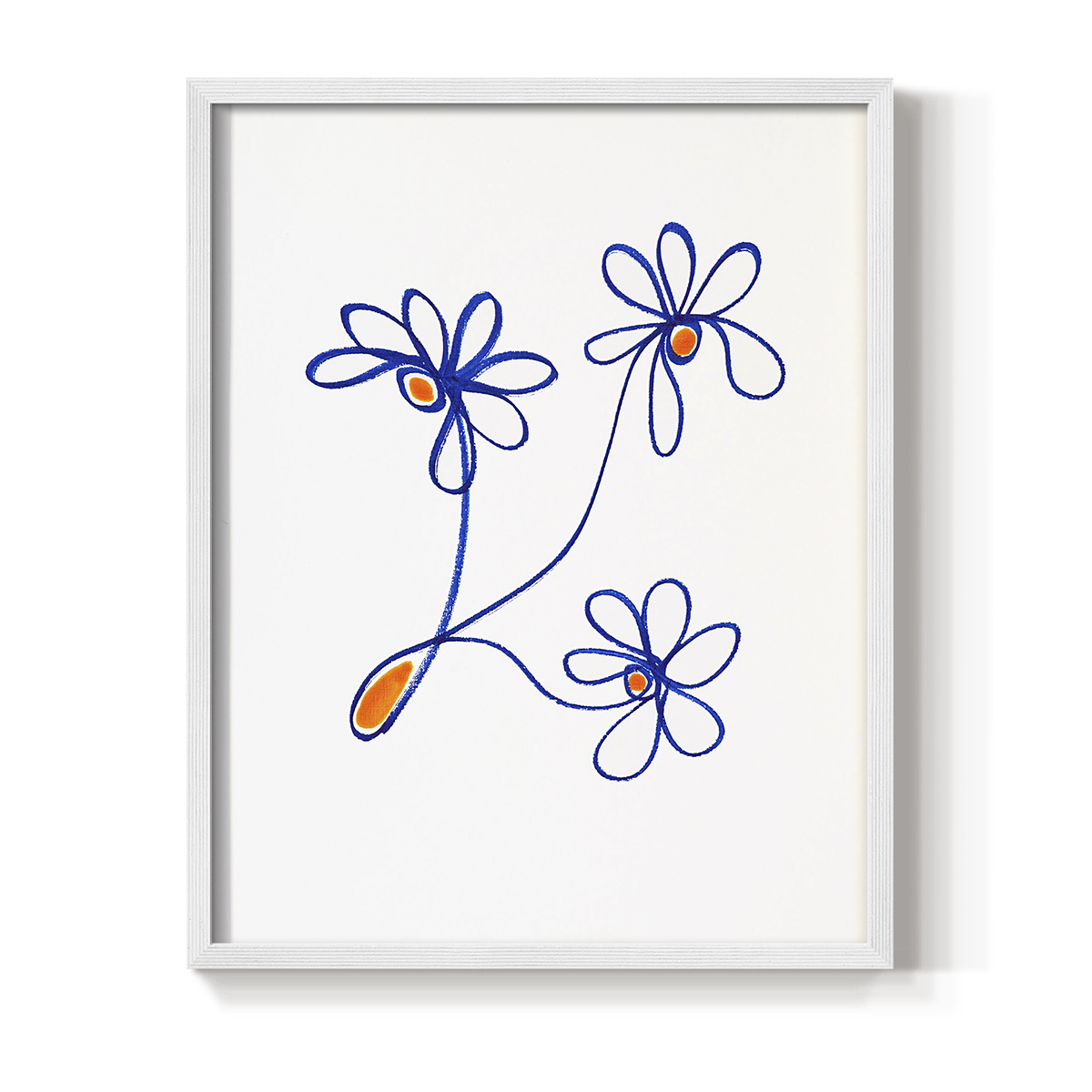 Wobbly Blooms III Framed Print - Solid Wood in Single Picture Frame ...