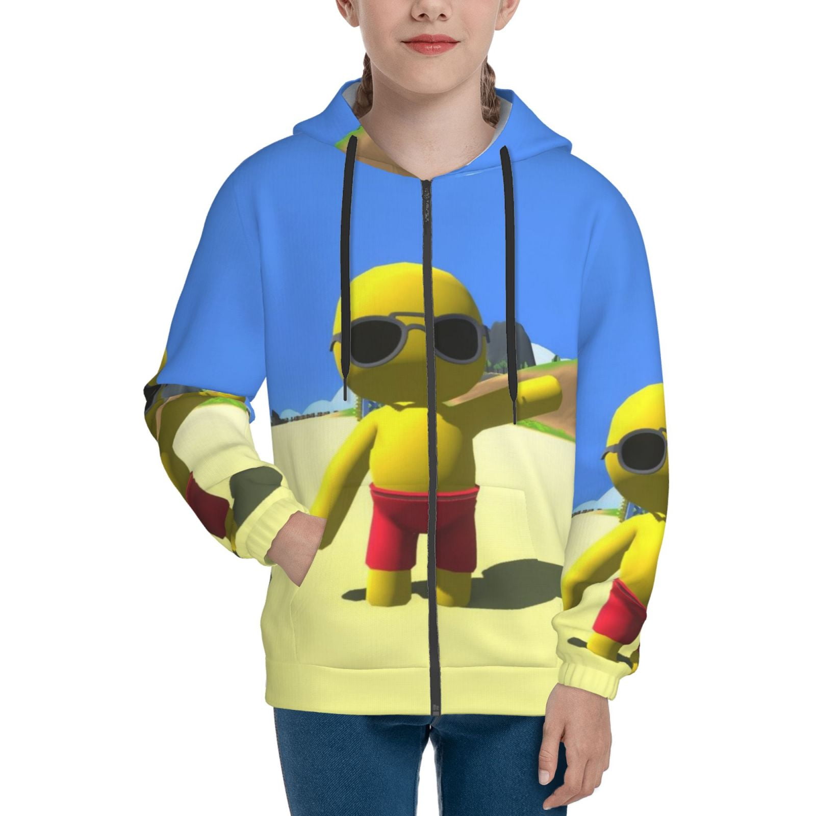 Wobbly Life Kids Zip-Up Hoodie 3d Print Hooded Sweatshirt With Packet ...