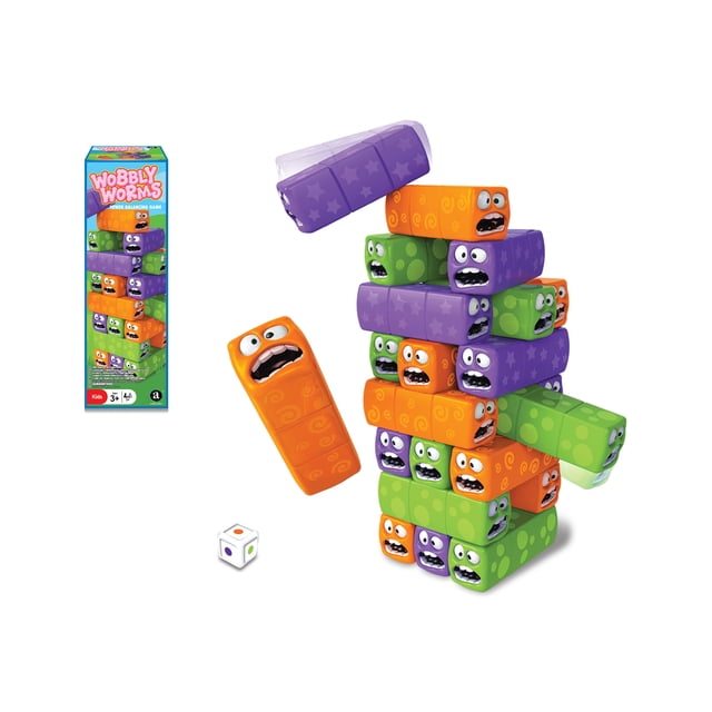 Wobbly Worms - Tower Balancing Dice Game For Kids Ages 3+ - Walmart.com