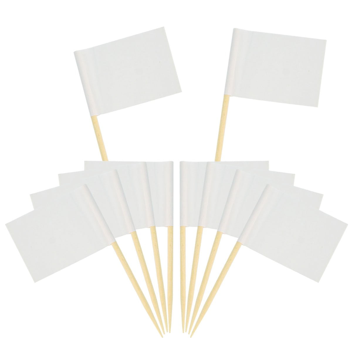 Wobe 200 Pack Blank Toothpick Flags, White H2FSDFlags Labeling Marking ...