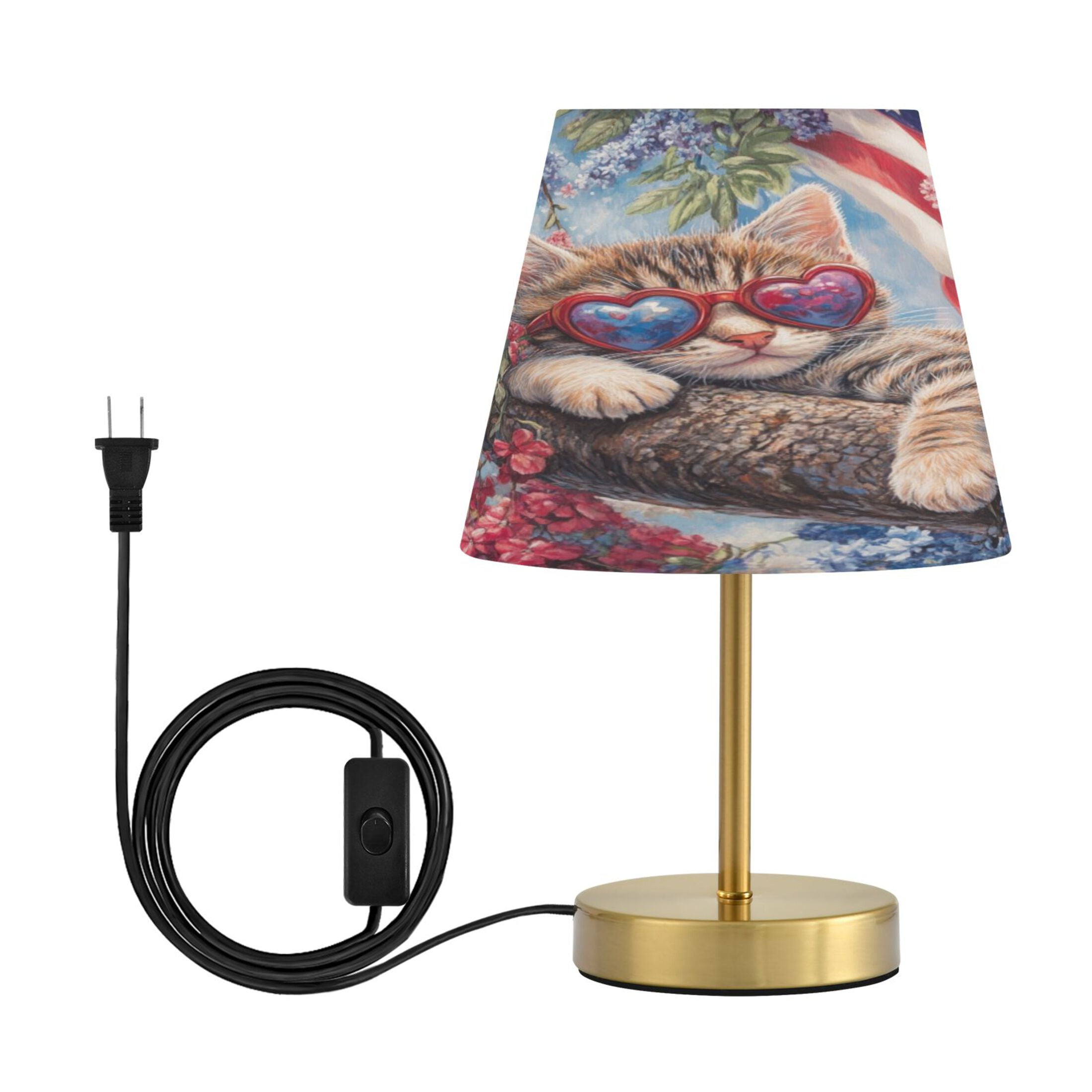 Wobogo 4th Of July Cat Table Lamps Three-channel Adjustable Lighted ...