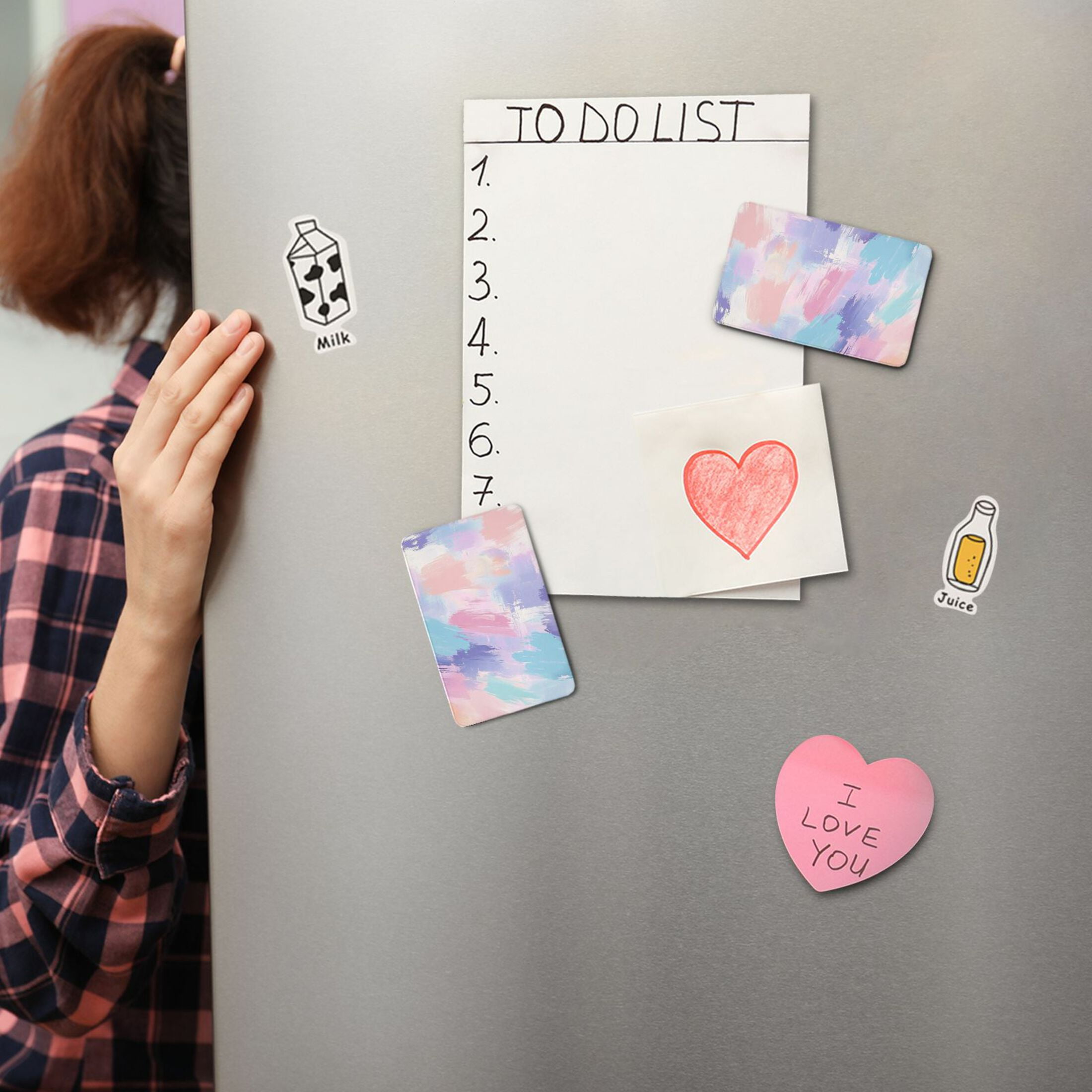 Wobogo Abstract Paste 2 Pcs Cute Fridge Magnet Sticker Glass ...