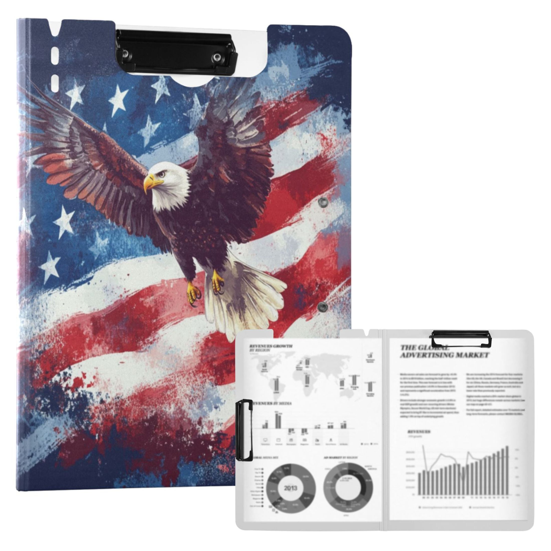 Wobogo American Flag with Eagle A4 Foldable Clipboard with Horizontal ...