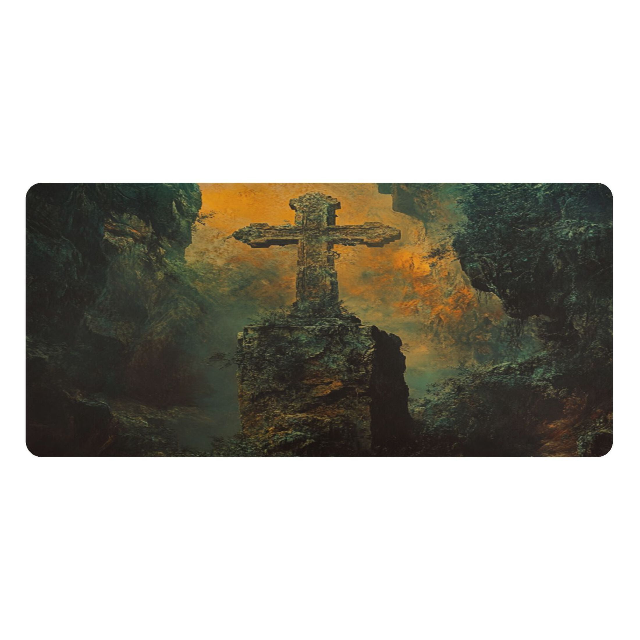 Wobogo Ancient Crosses Gaming Mouse Pad Non-slip Leather Desk Mat Water ...