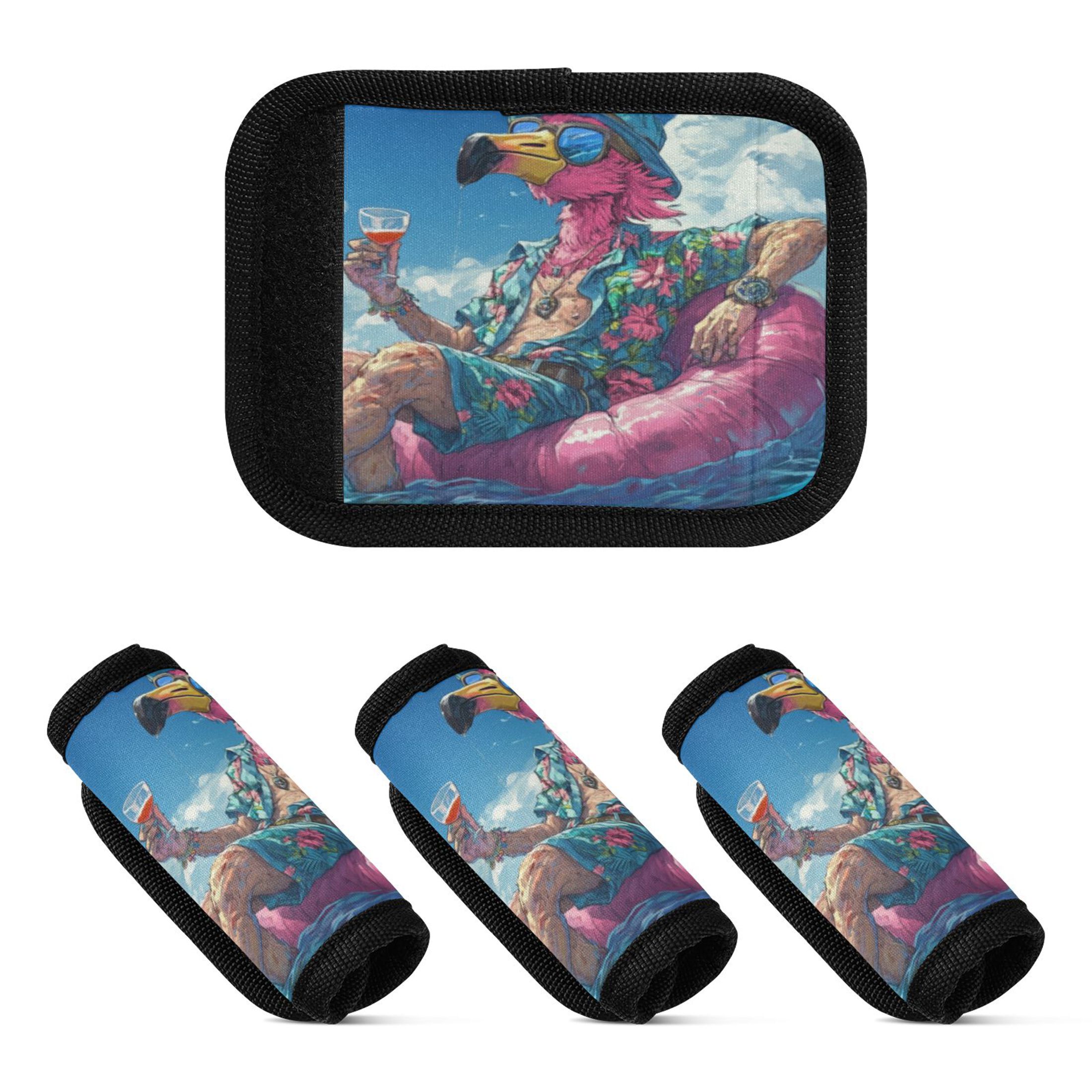 Wobogo Anime Flamingo Luggage Handle Wrap 4Pcs Suitcase Identifier ...
