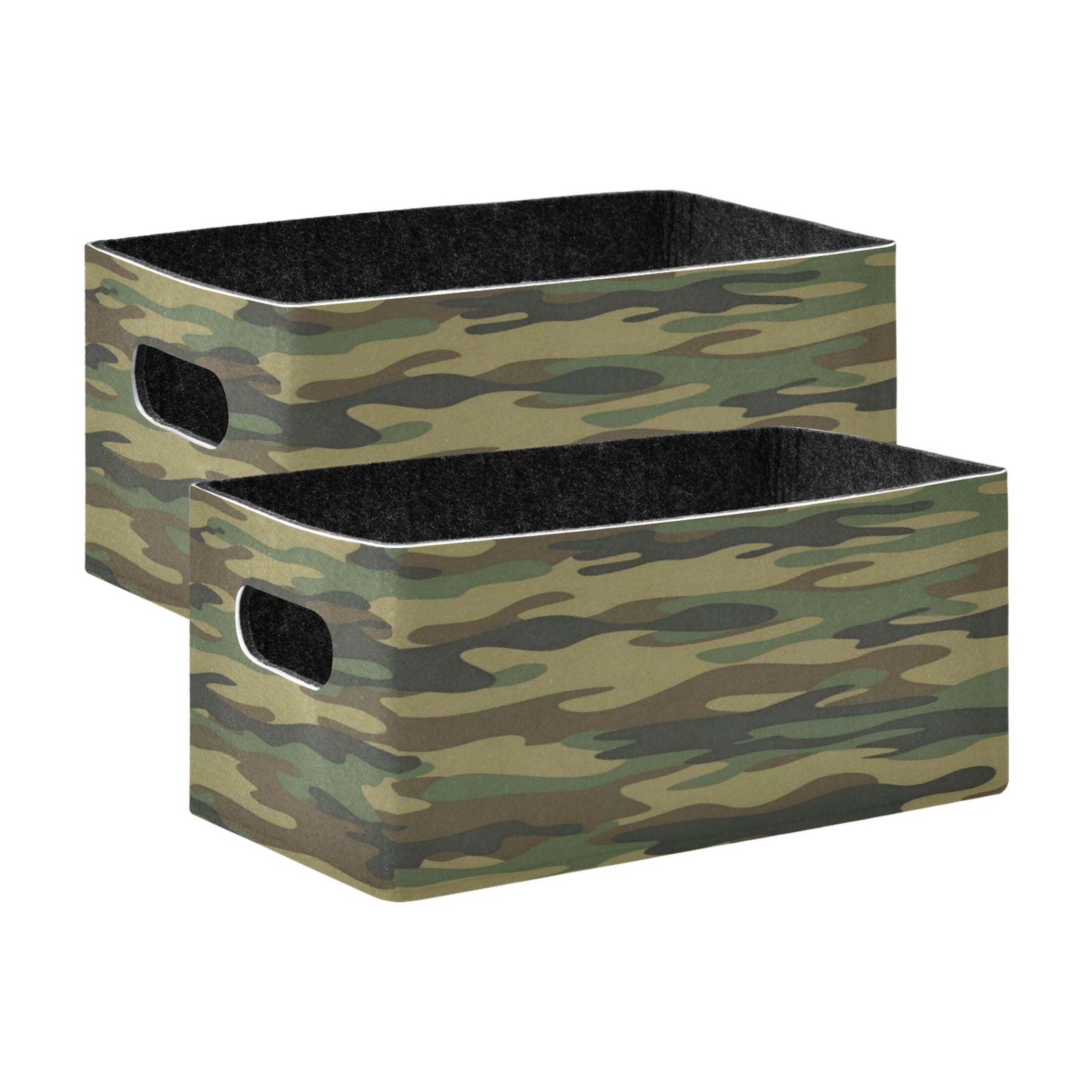 Wobogo Army Green Camouflage Decorative Folding Storage Basket Set of 2 ...