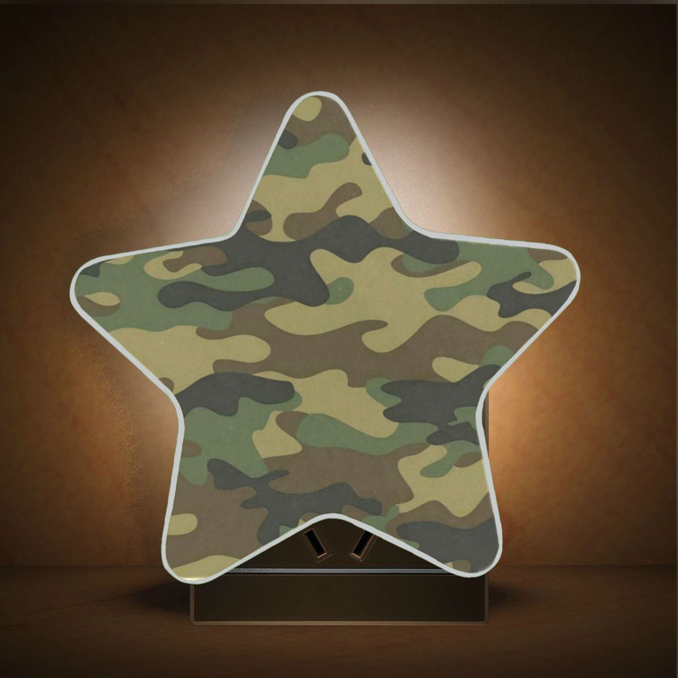 Wobogo Army Green Camouflage LED Star Night Light 0.2 Watt Wall Plug ...
