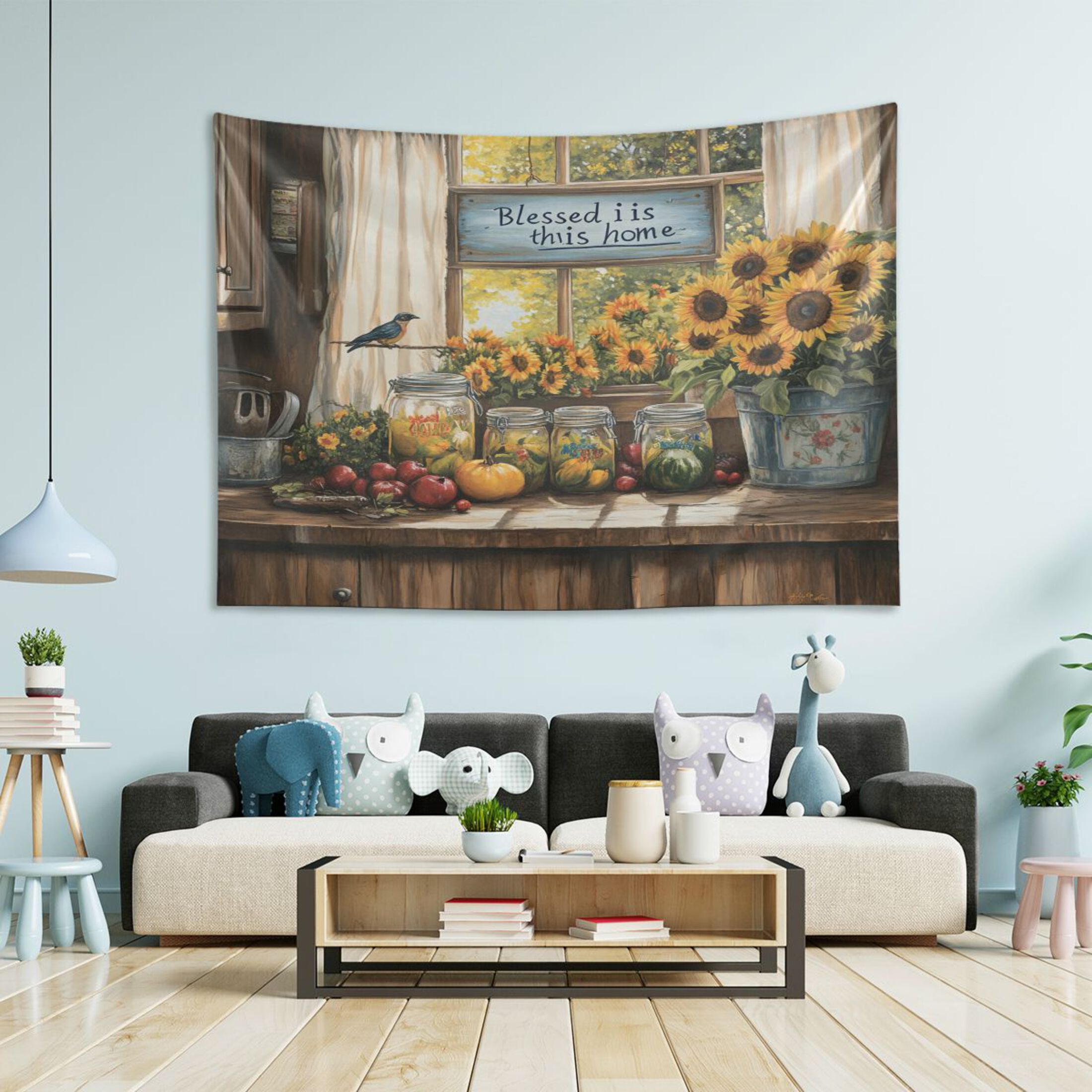 Wobogo Beautiful Country Kitchen Tapestry 60×51in Home Living Room ...