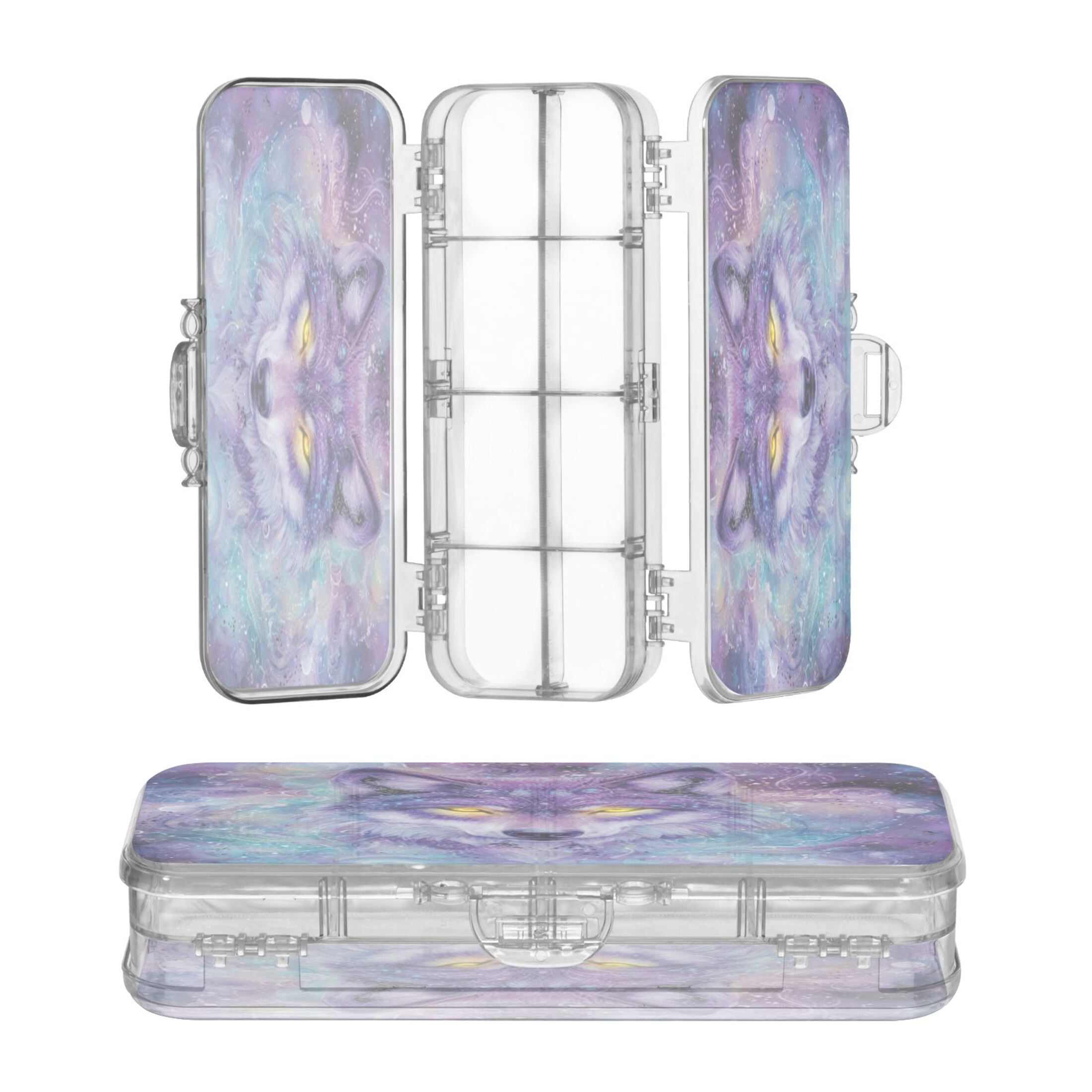 Wobogo Beautiful Fantasy Wolf Clear Pencil Case Plastic Pencilboxes ...