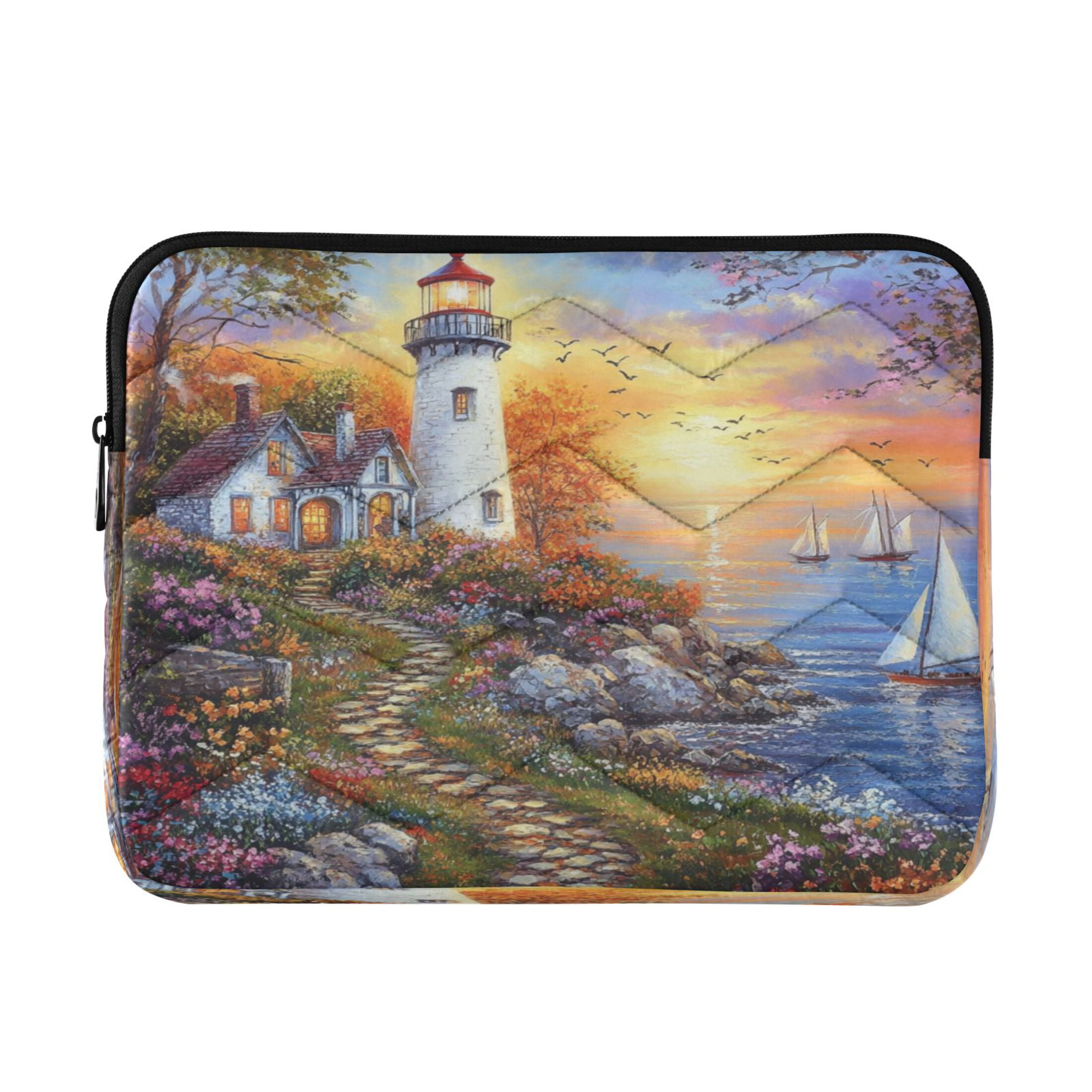 Wobogo Beautiful Lighthouse Laptop Sleeve 13.4 inch Lightweight Zipper ...