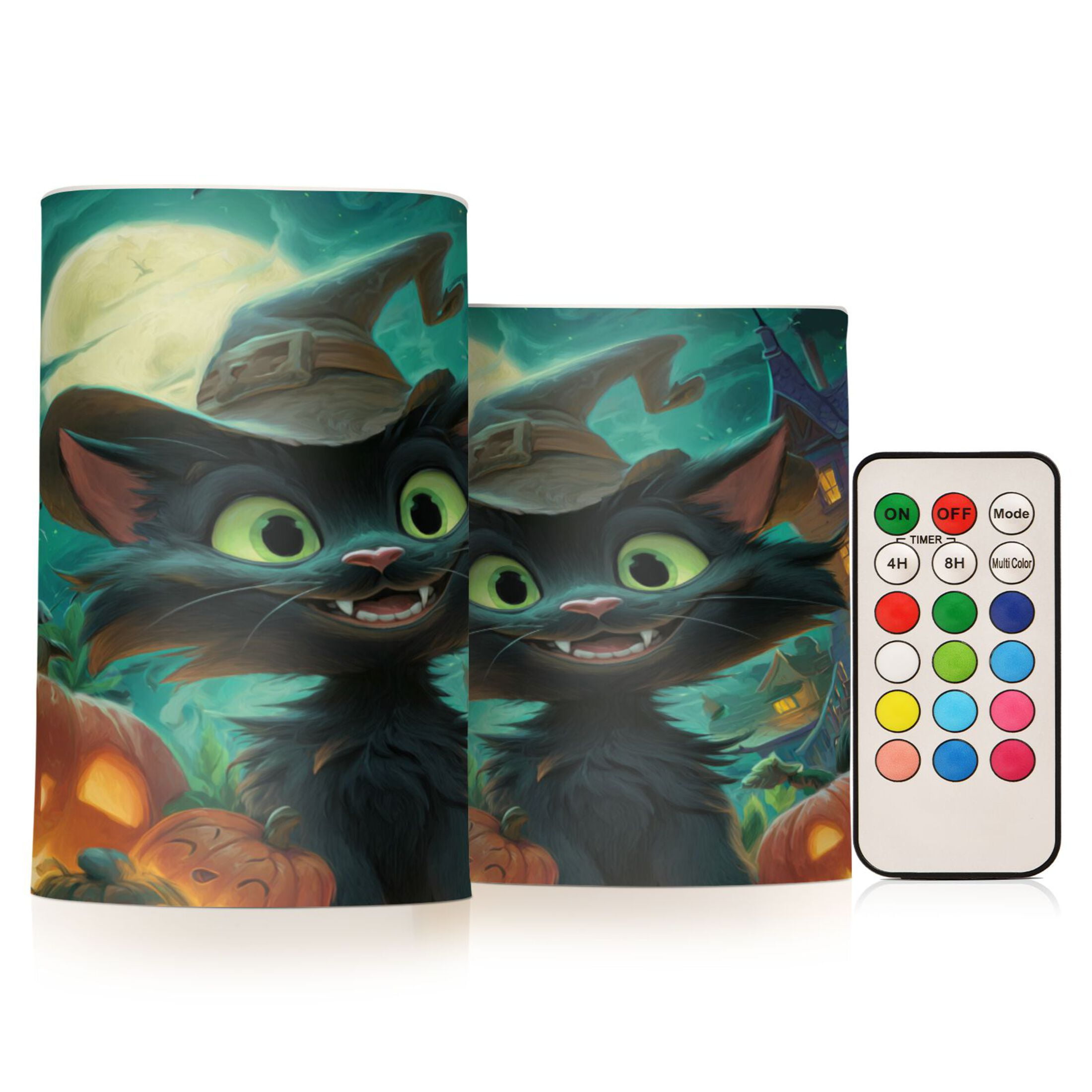 Wobogo Black Cat Combo Flameless Flickering Candle Light with Remote ...