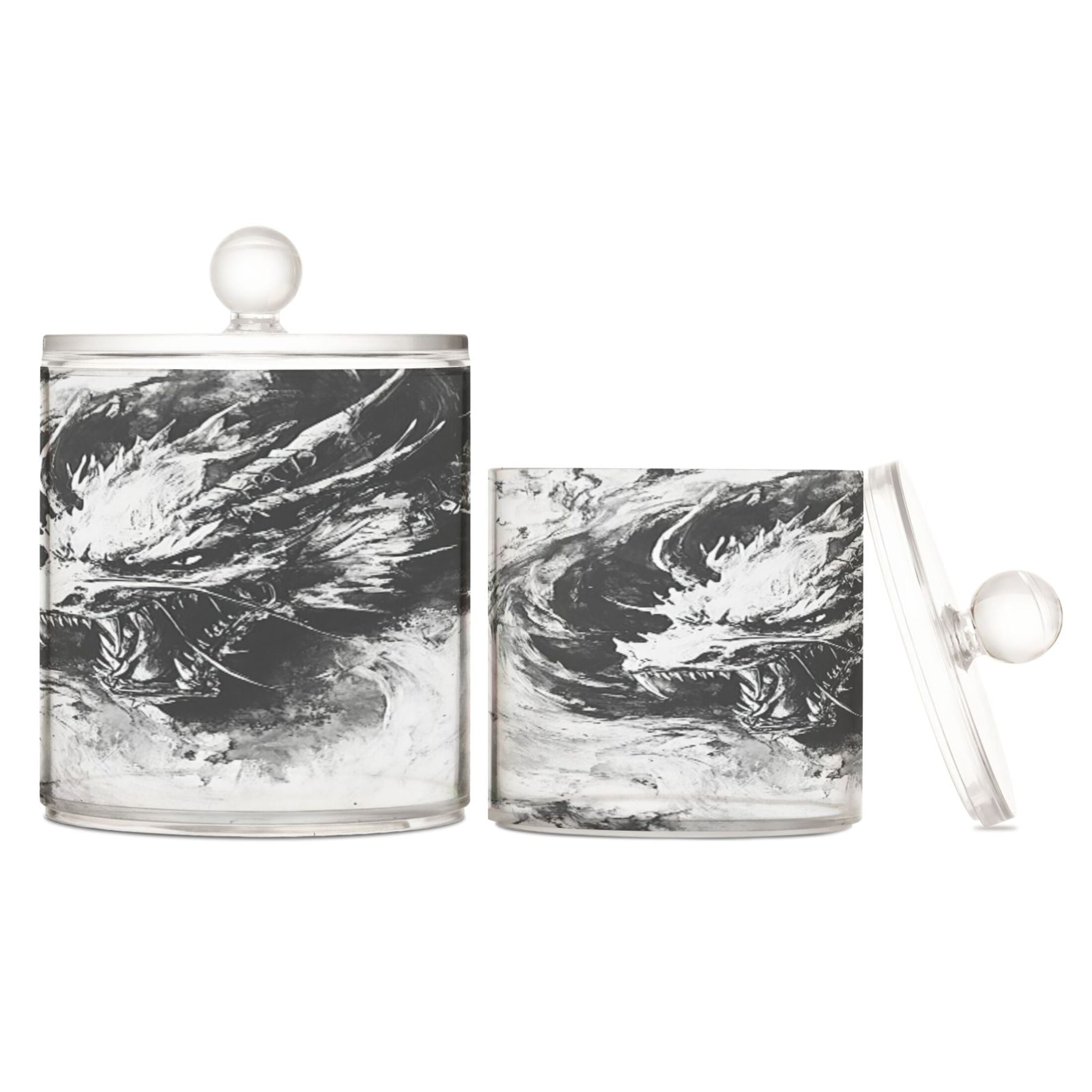 Wobogo Black Dragons Clear Plastic Jar Large and Medium Combo Set ...