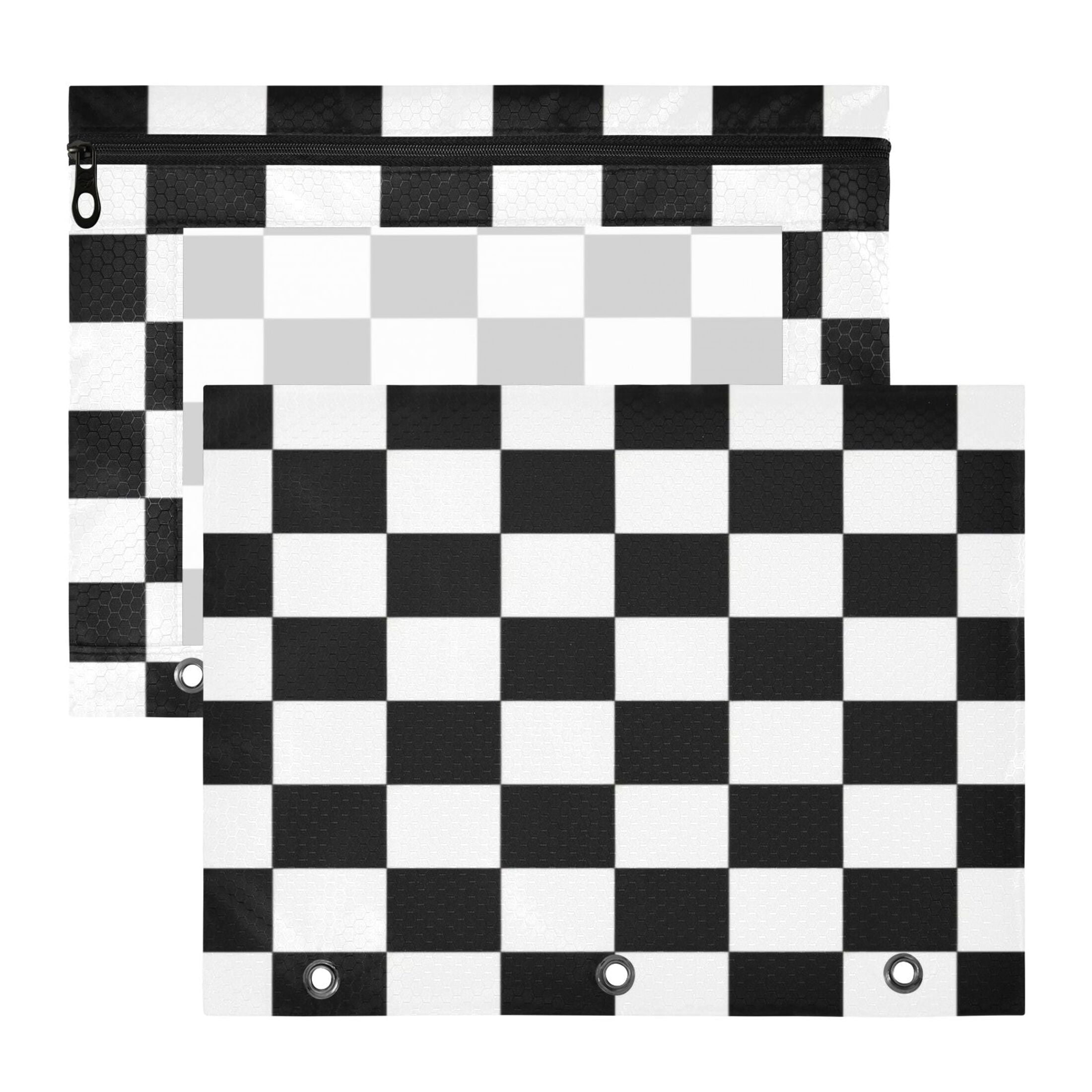 Wobogo Black and White Checkered A4 Size Clear Polyester File Pocket ...
