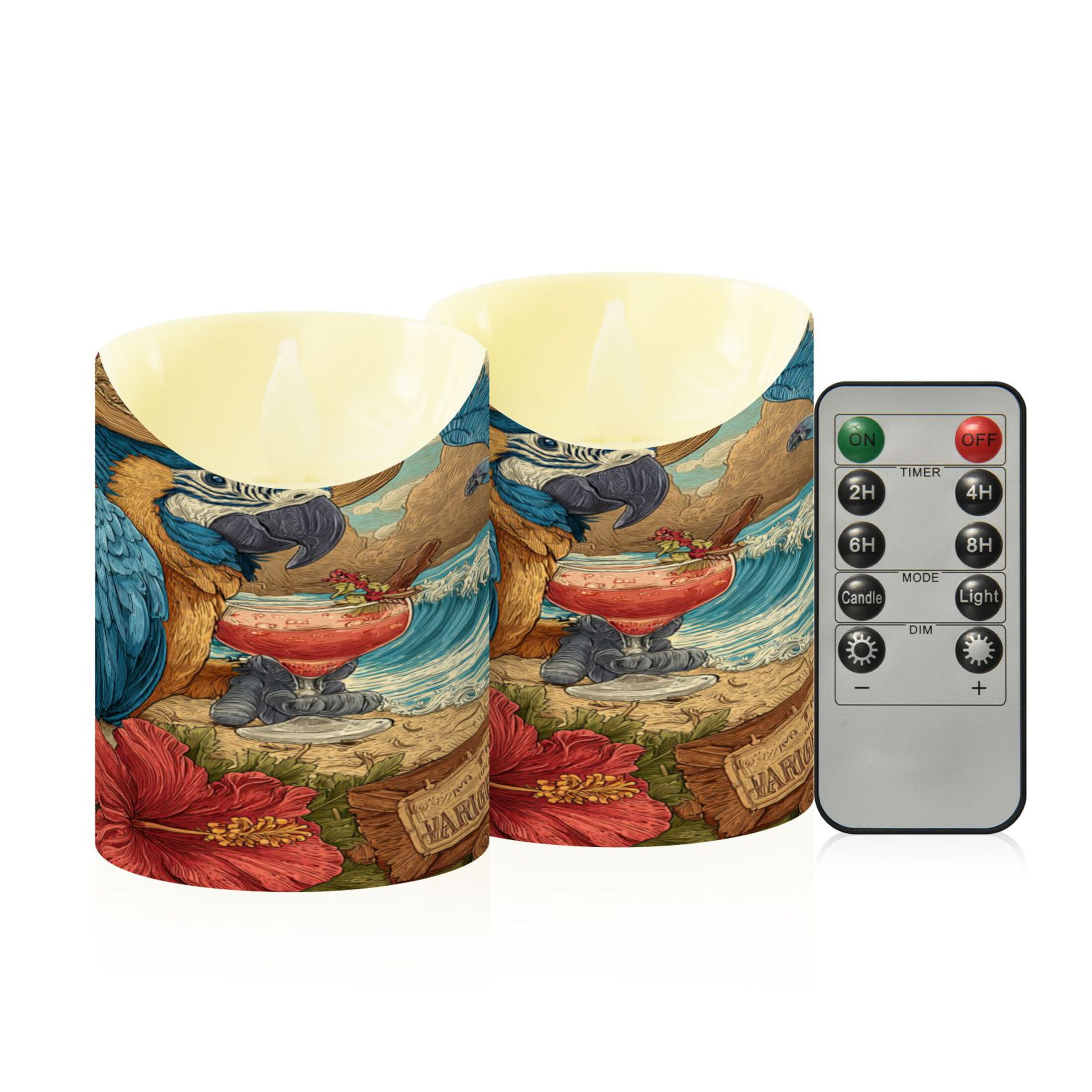 Wobogo Blue Parrot Flameless Candles with Remote Battery Operated ...