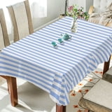 Wobogo Blue White Stripe Square Tablecloth 54×54in Polyester Fabric ...