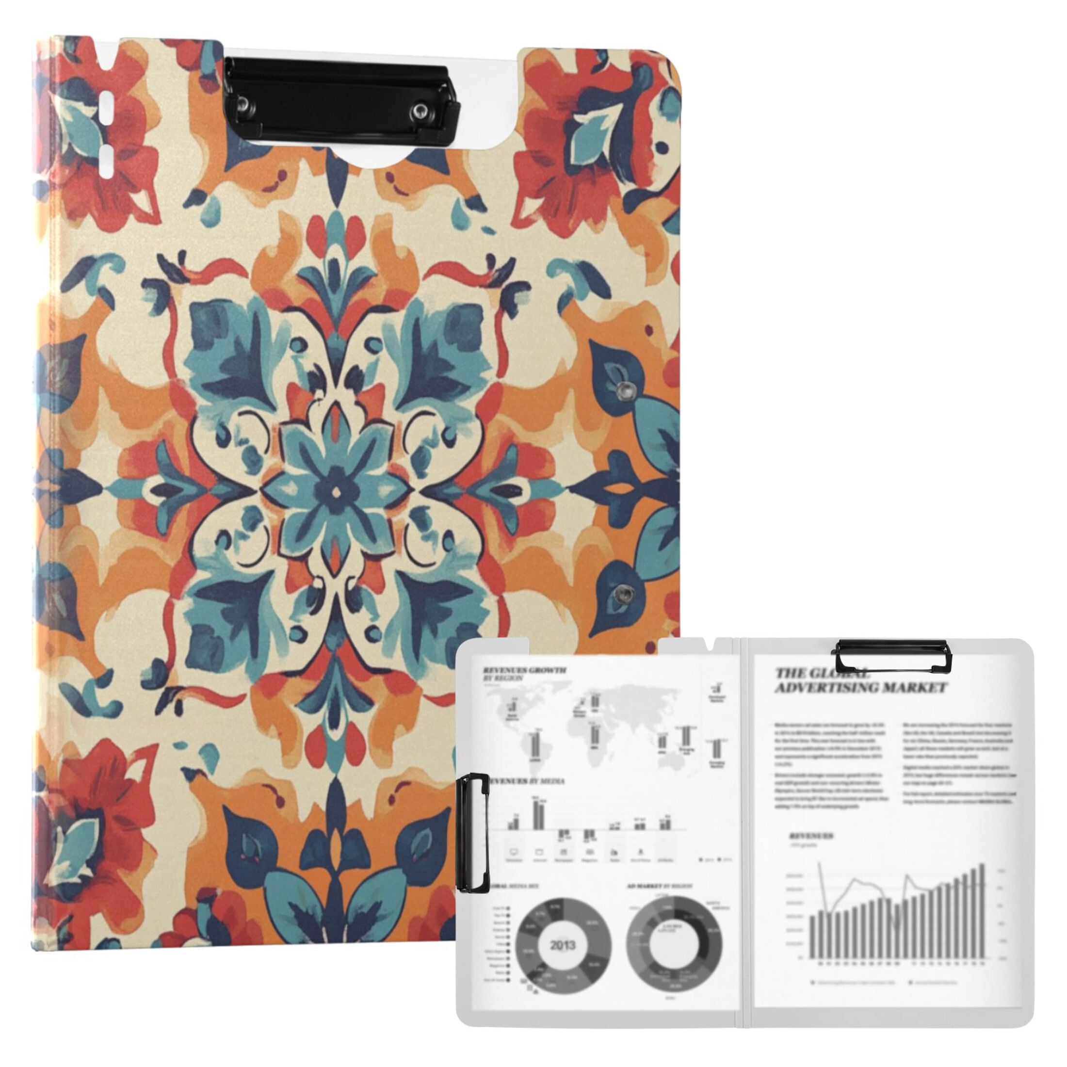 Wobogo Bohemian Motifs A4 Foldable Clipboard with Horizontal and ...