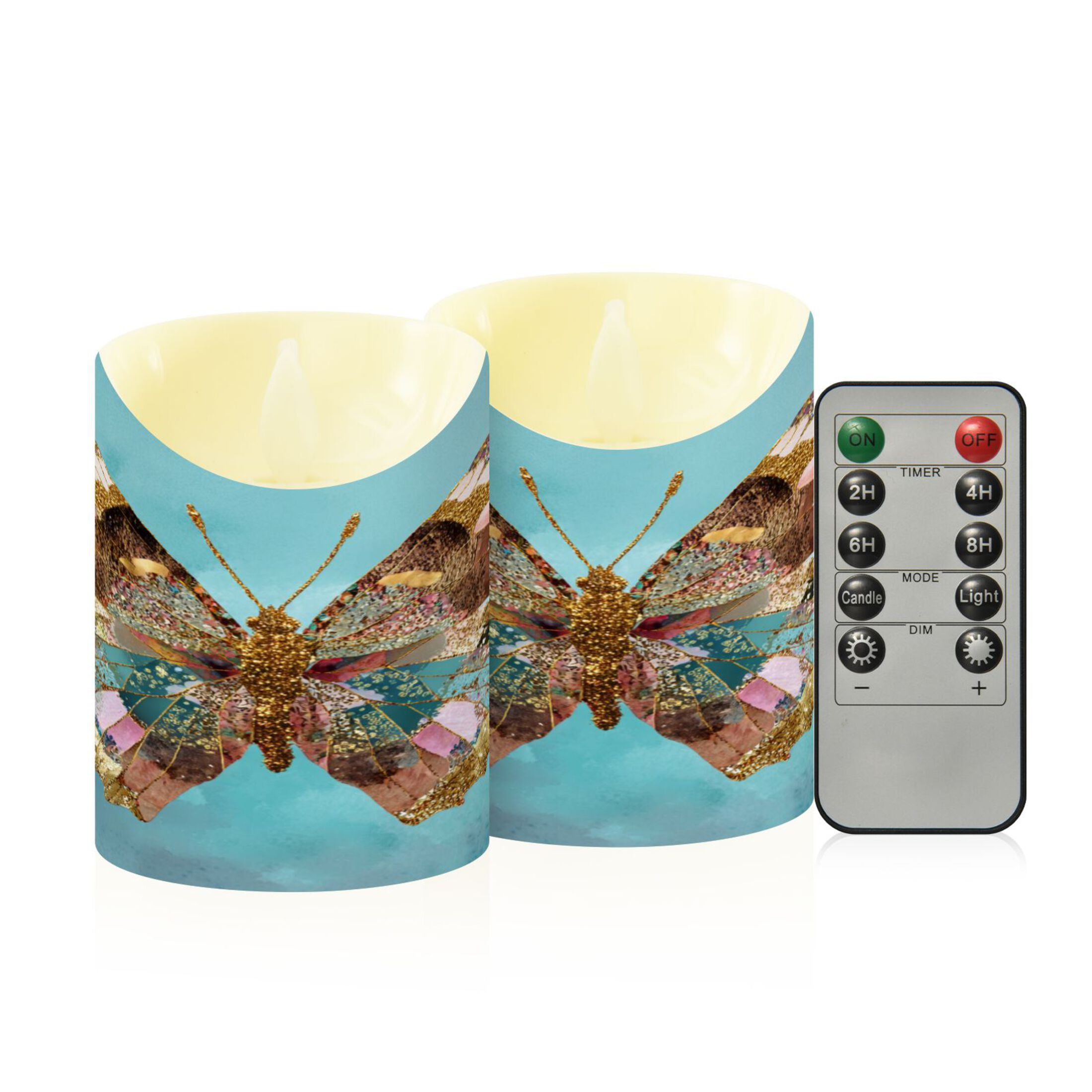 Wobogo Bohemian Style Butterfly Flameless Candles with Remote Battery ...